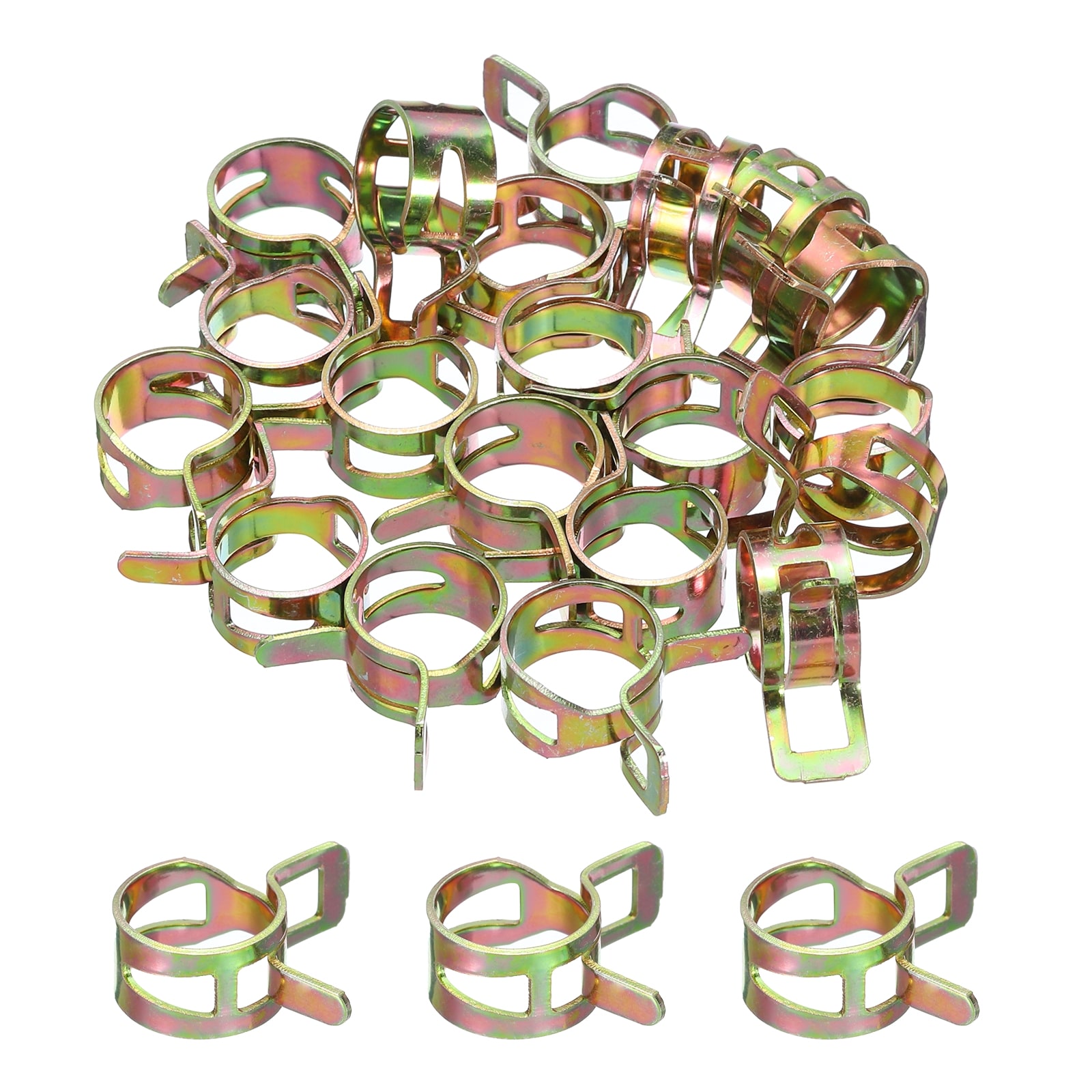 Unique Bargains ID 15mm 5/8inch Fuel Line Hose Clips Pipe ClampsSpring ...