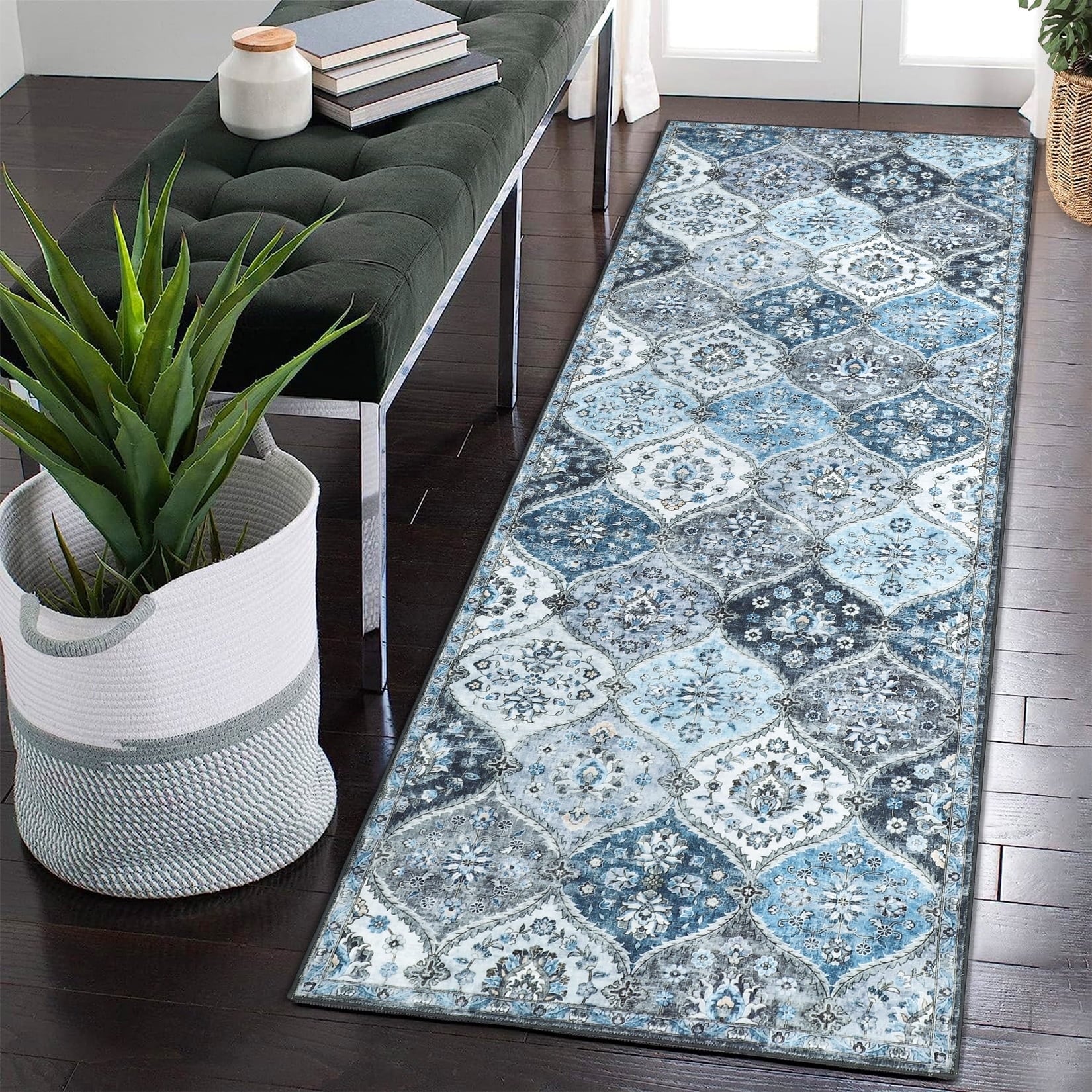 GAOMON 2 x 6 Floral Trellis Area Rug for Living Room- Bedroom- Vintage ...