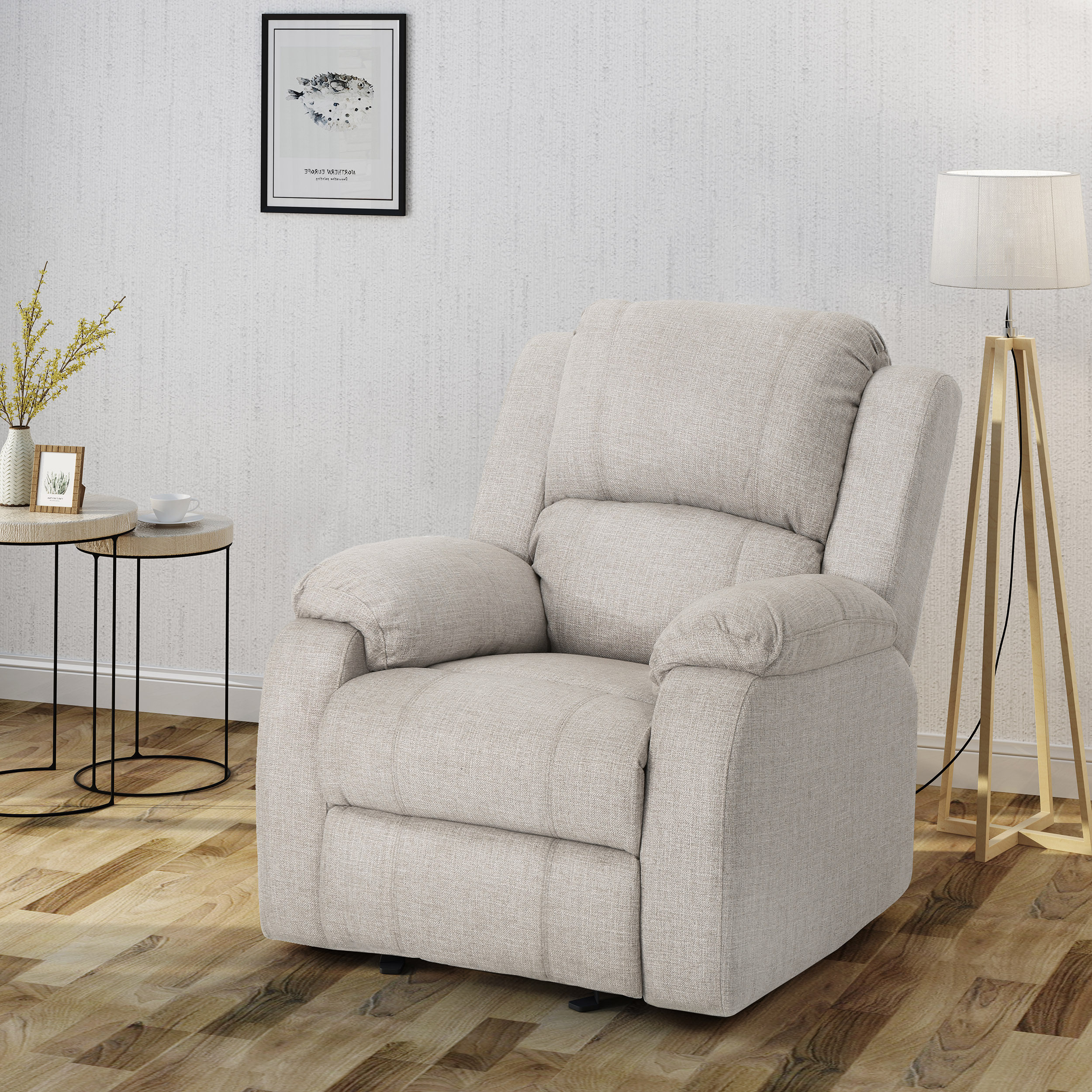 Christopher Knight Home Mozelle Classic Fabric Gliding Recliner in the ...