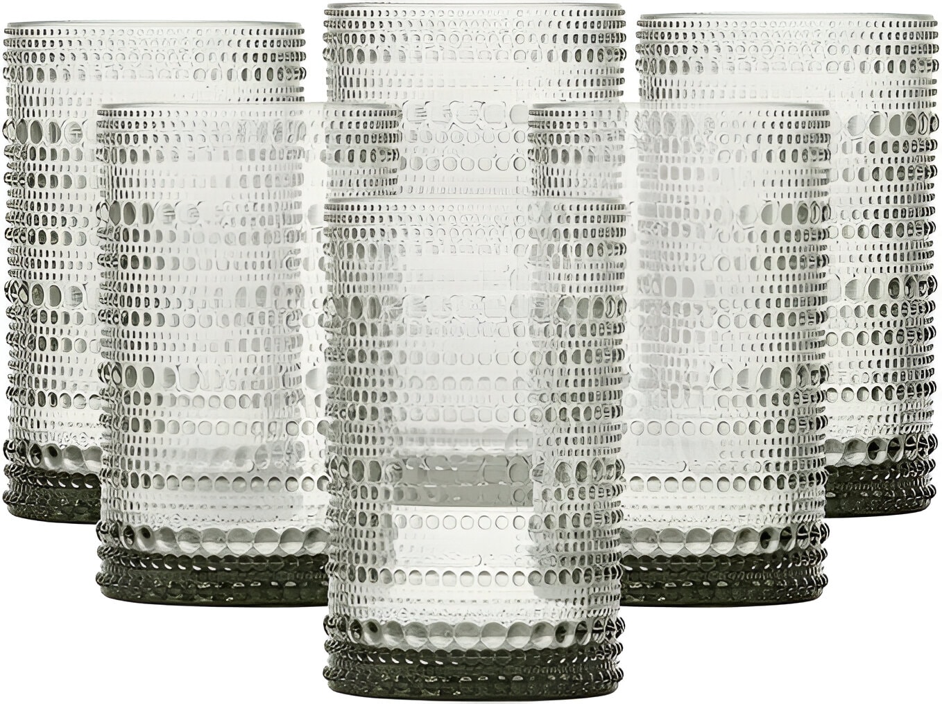 Fortessa Jupiter Set of 6 Iced Beverage Glass Smoke Grey in the ...