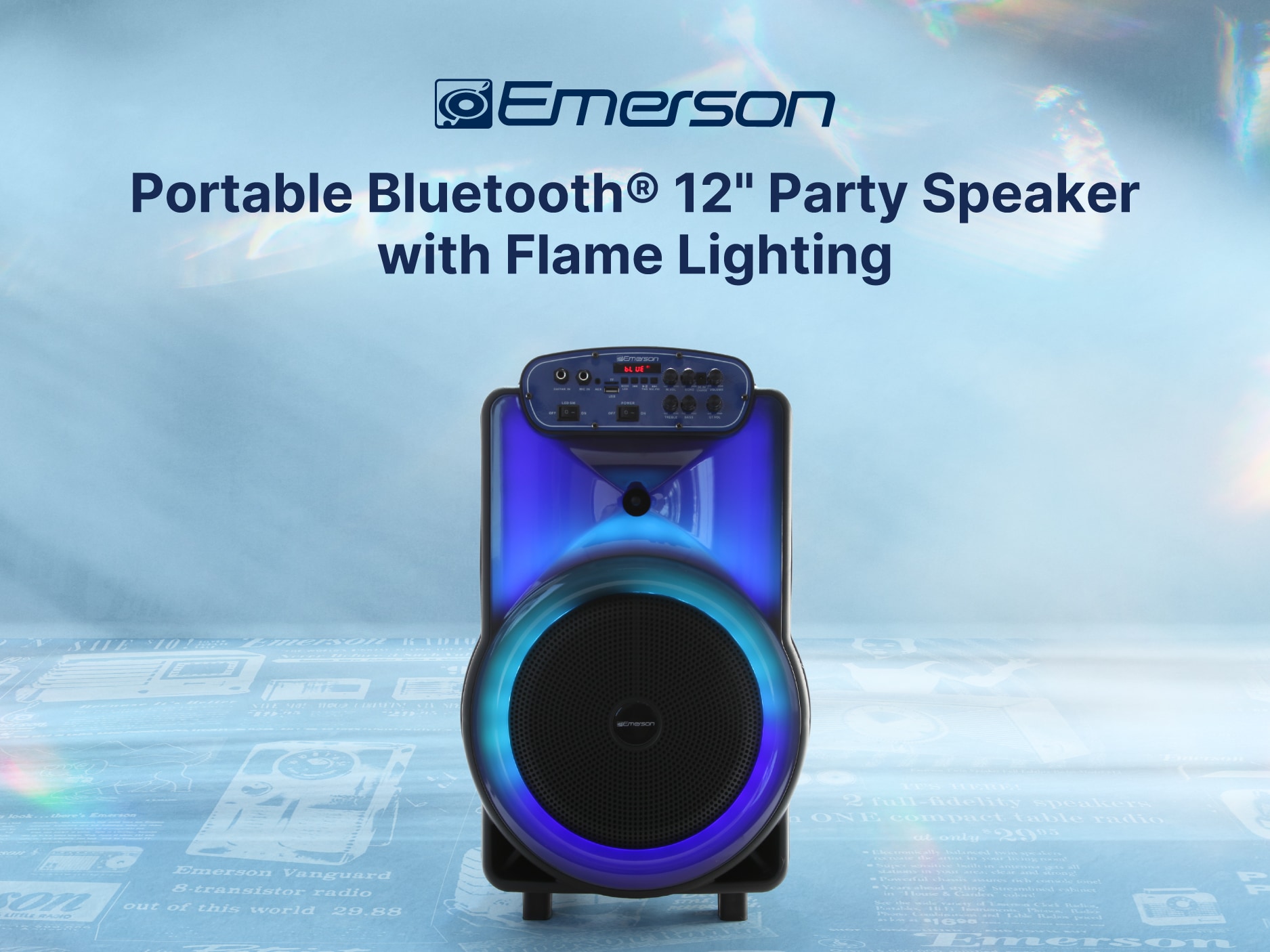 Emerson Emerson EDS-1220 Portable Bluetooth 12-Inch Party Speaker with ...