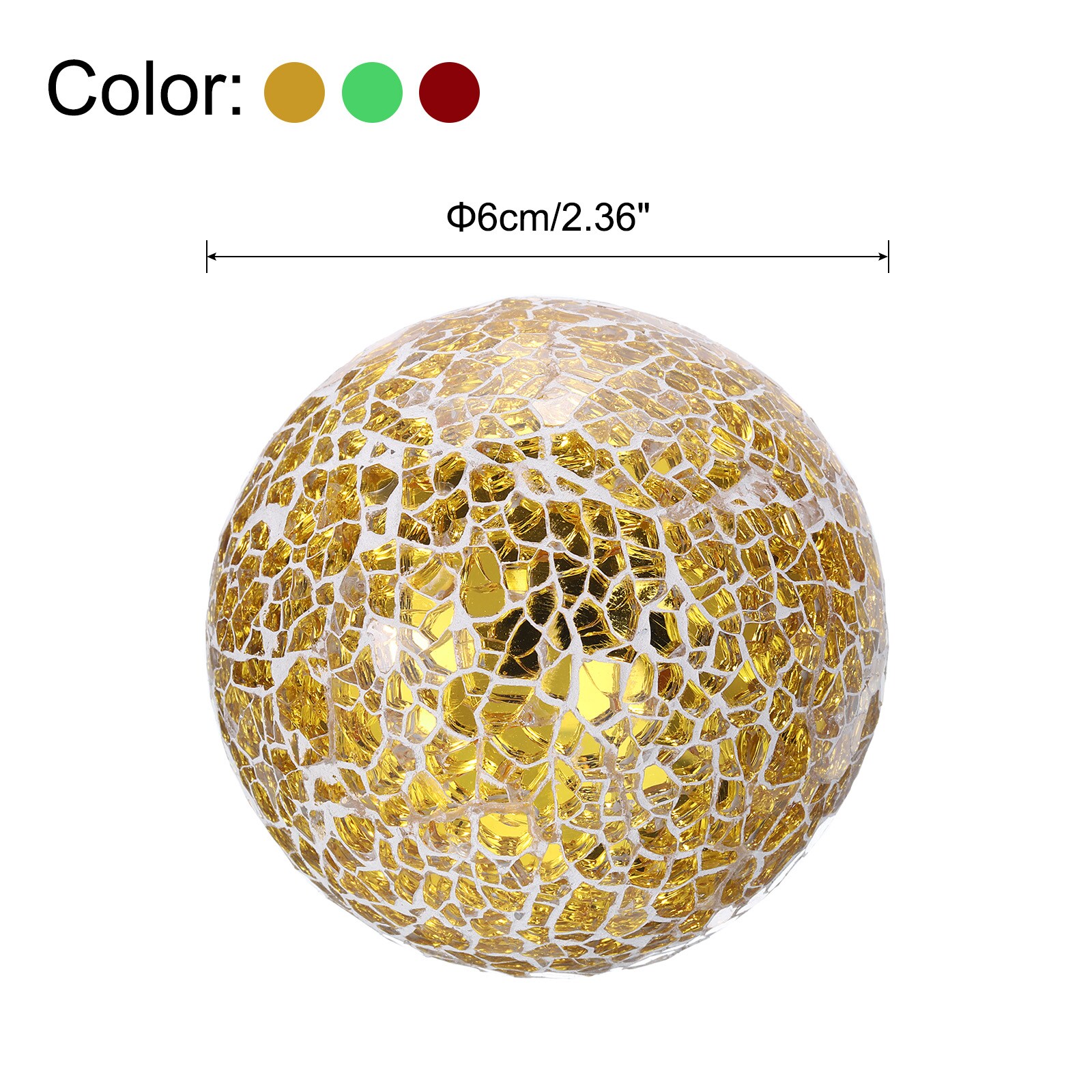 Unique Bargains 6pcs Decorative Glass Balls 2.36 Inch Orbs Centerpiece ...
