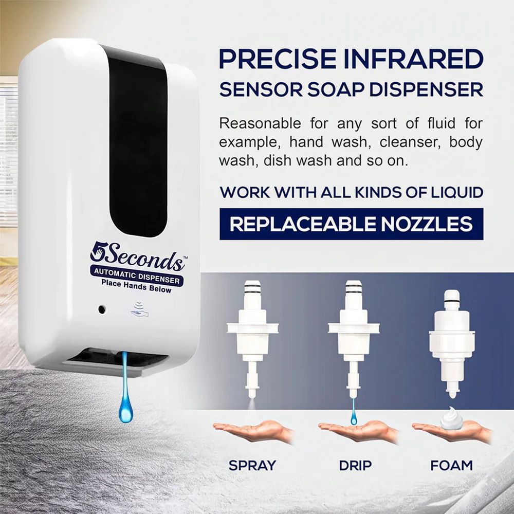 5Seconds Automatic Soap Dispenser Touchless for Bathroom and Kitchen ...