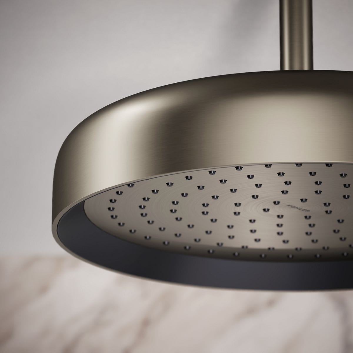 KOHLER Statement 1 -Spray Vibrant Brushed Nickel 11.93-in Round Rain ...
