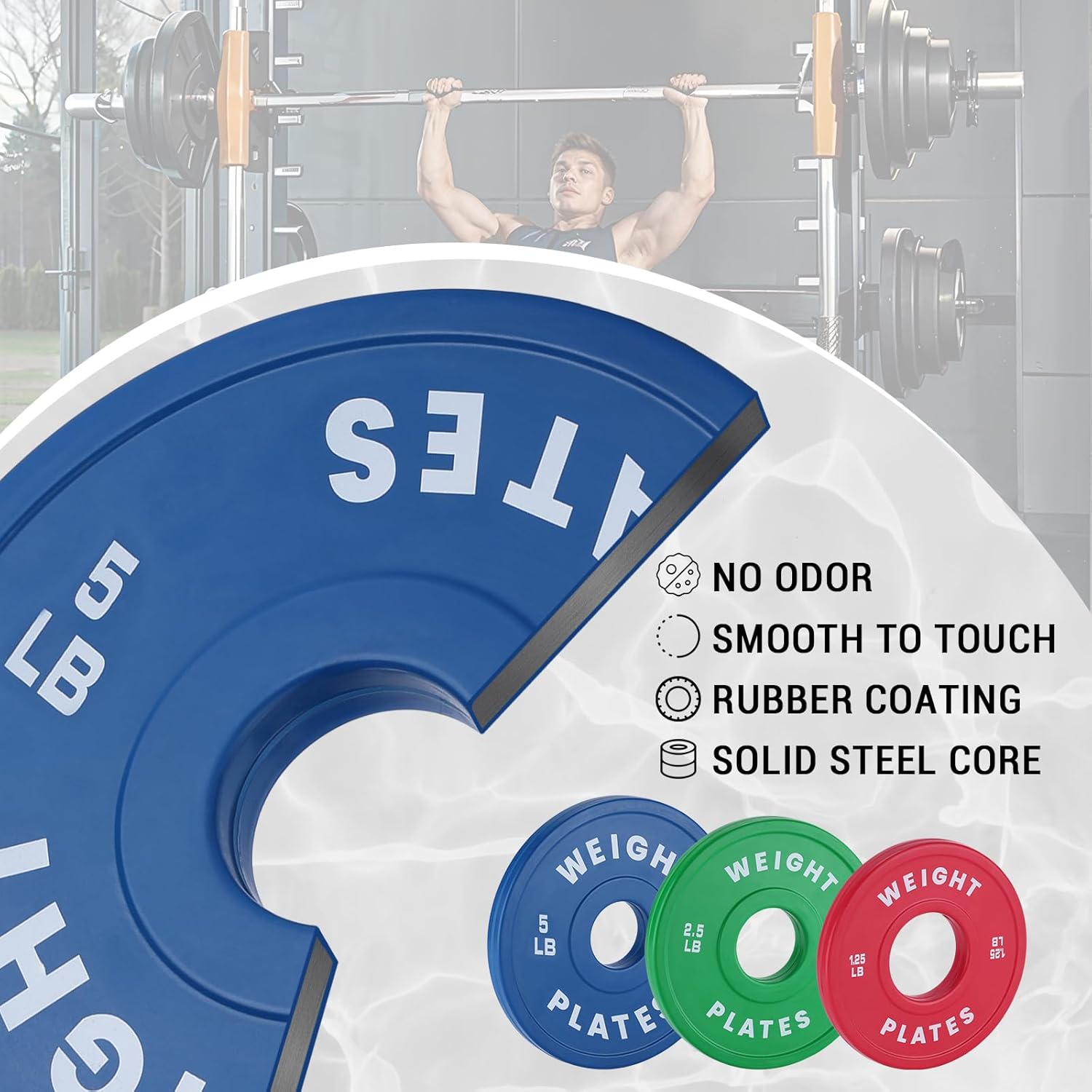 Garvee 2-Inch Rubber Weight Plates in Multiple Sizes (1.25LB to 300LB ...