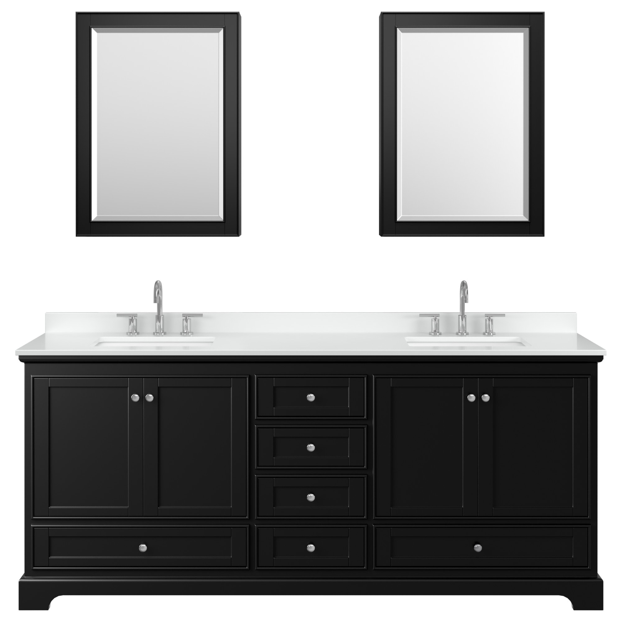 Wyndham Collection Deborah 80-in Dark Espresso with Polished Chrome ...