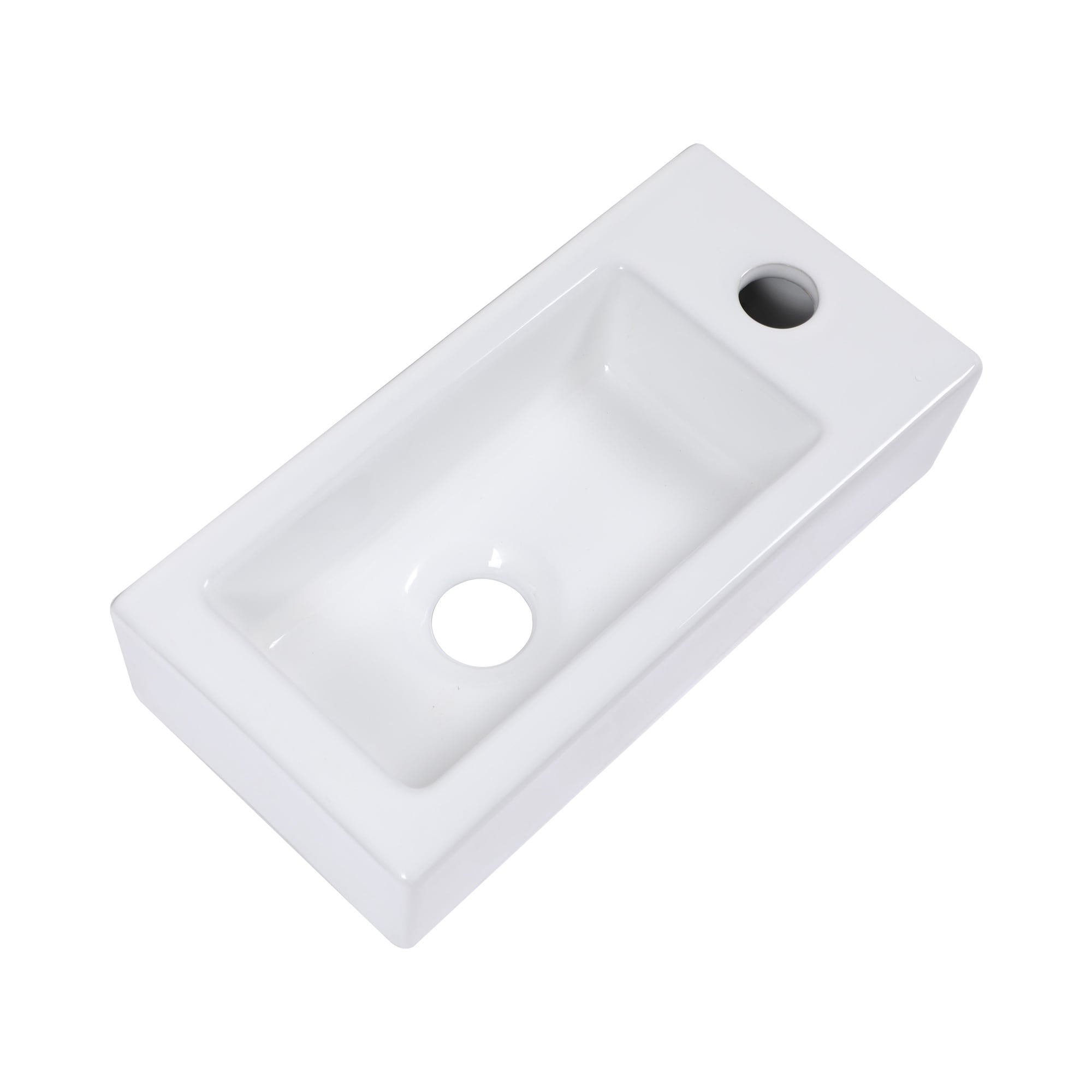 LIVACA 15 inch x 7 inch White Ceramic Rectangle Wall Mount Bathroom ...