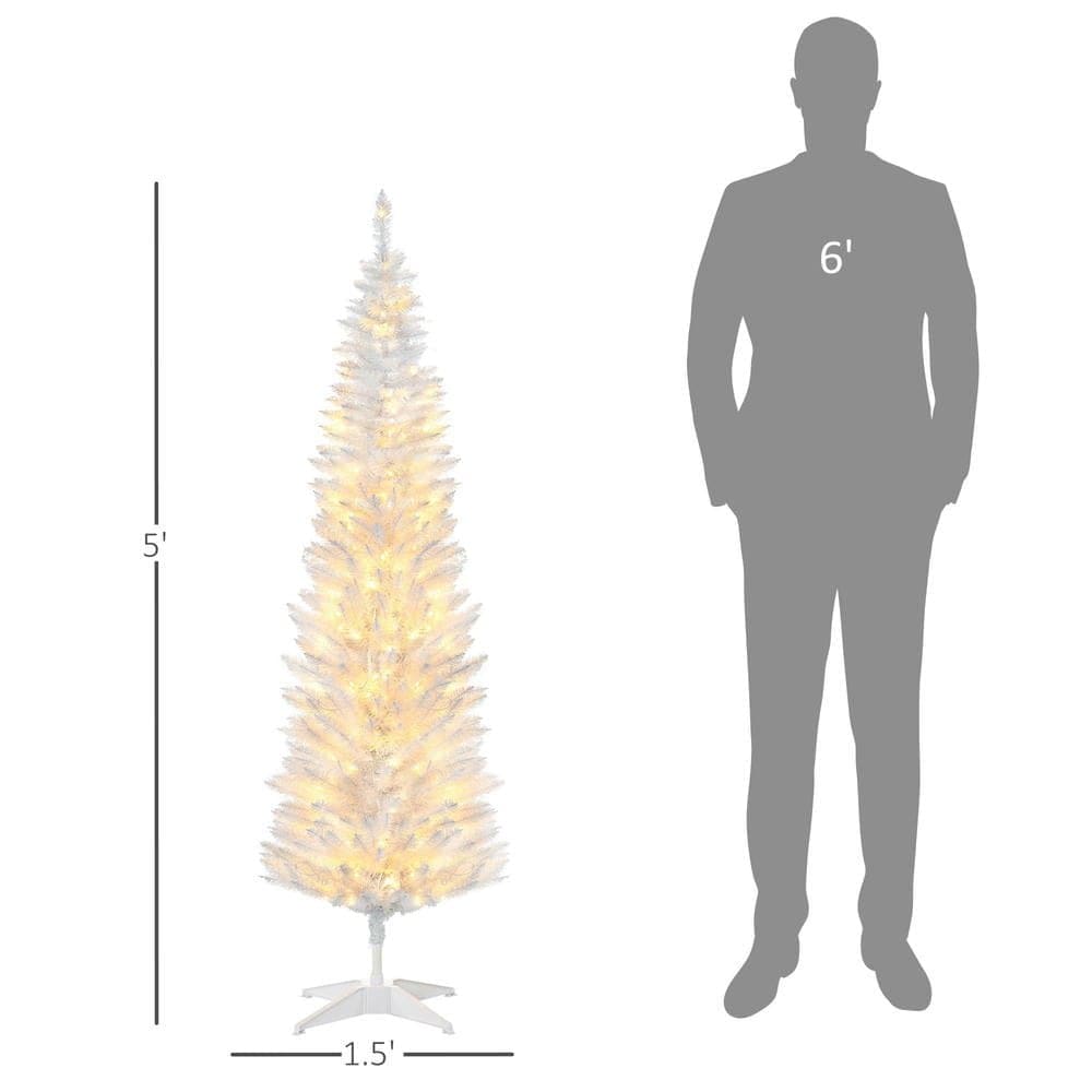 Choco Moon 5ft Slim Artificial Pencil Christmas Tree with Realistic ...