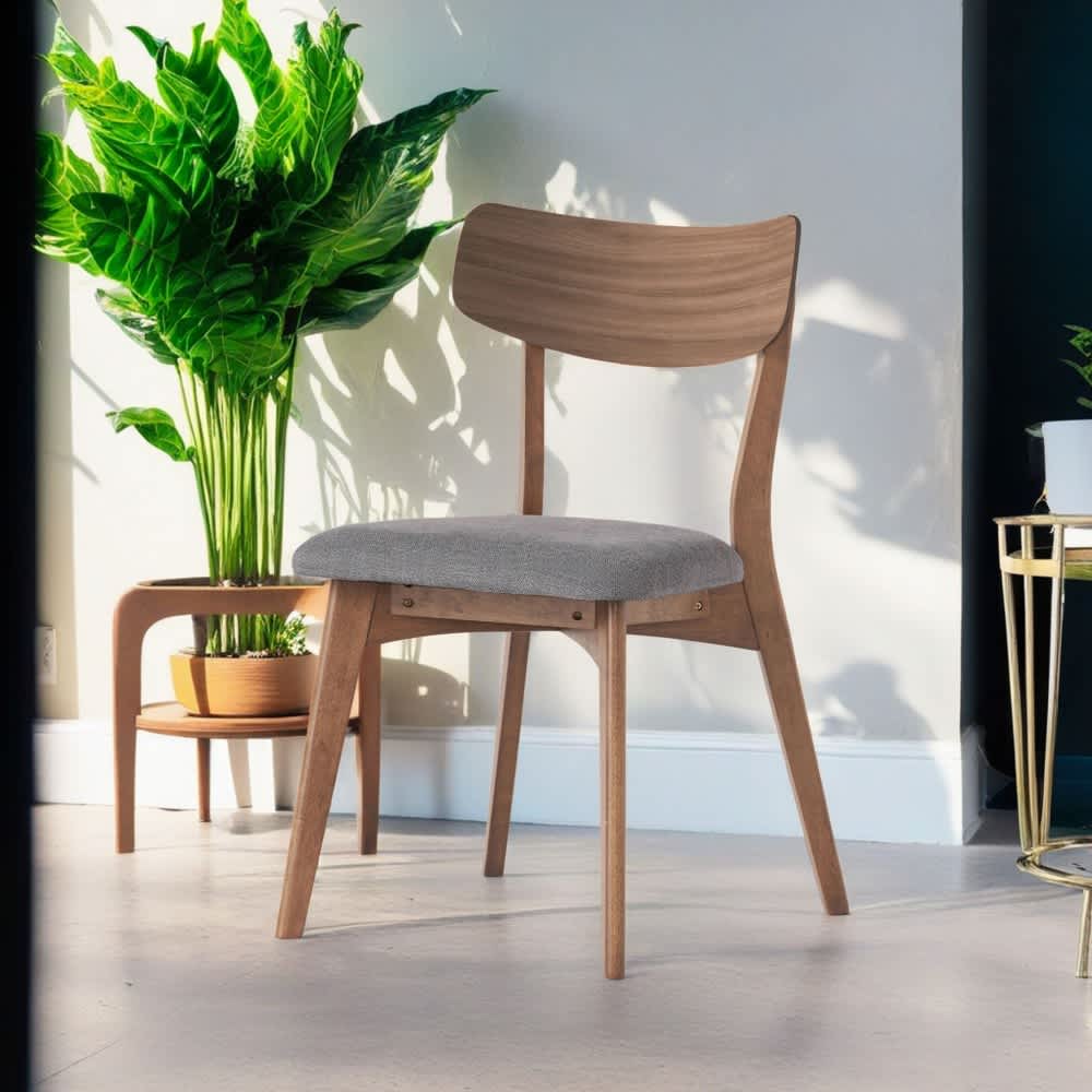 Coolbibila Mid-Century Modern Armless Rubber Wood Dining Chairs Set of ...