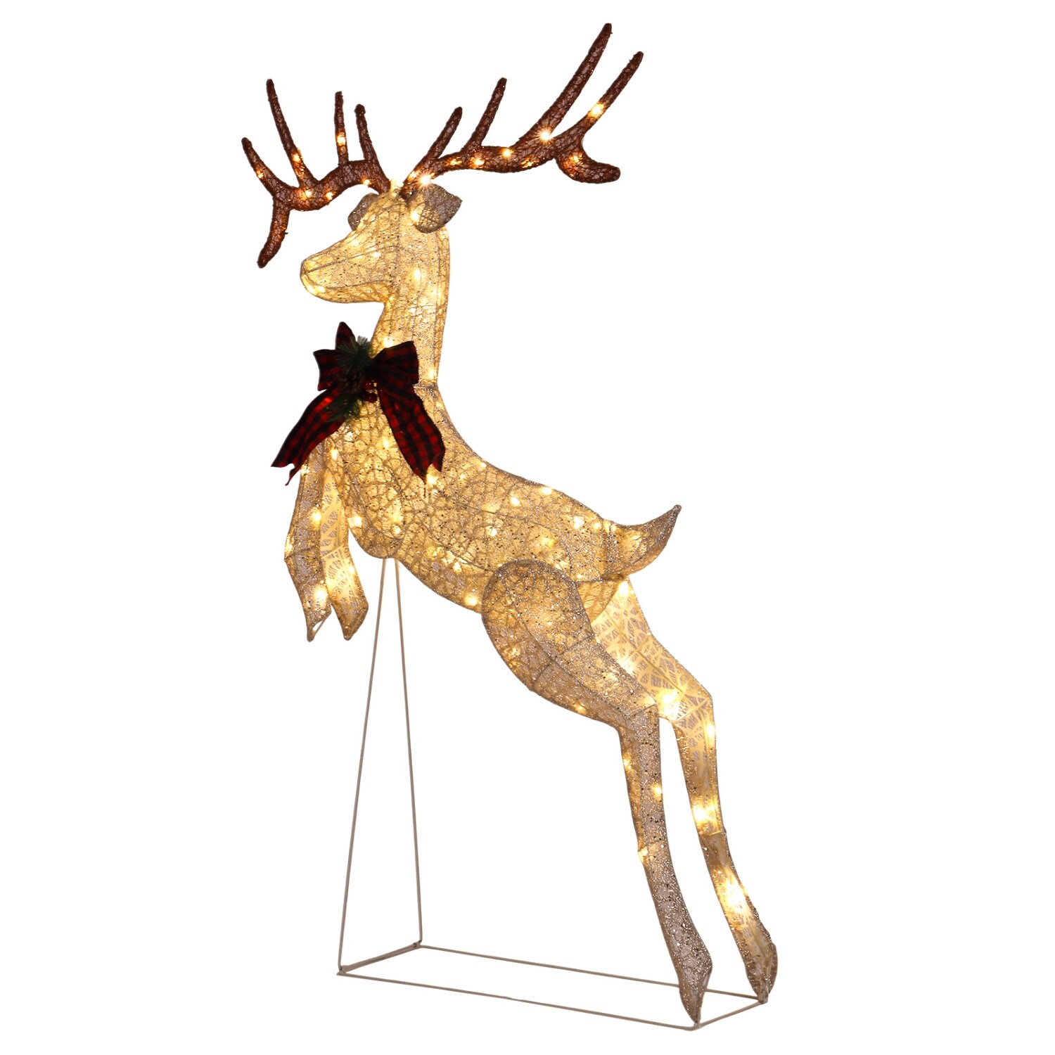Upsimples 58.3in Lighted Christmas Reindeer Decoration 100 Warm White ...