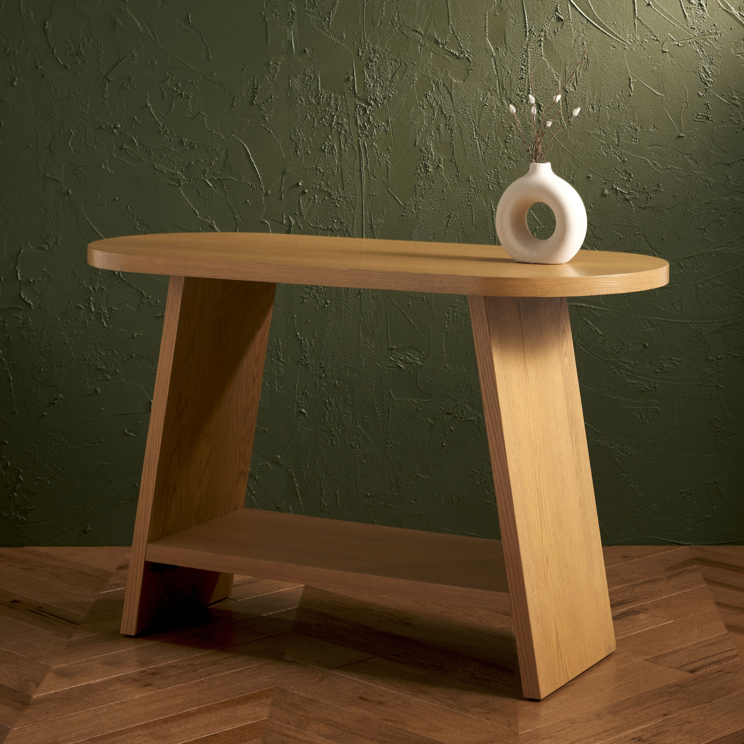 Safavieh Julianna Mid-Century Style Wood Console Table/Natural in the Console Tables department ...