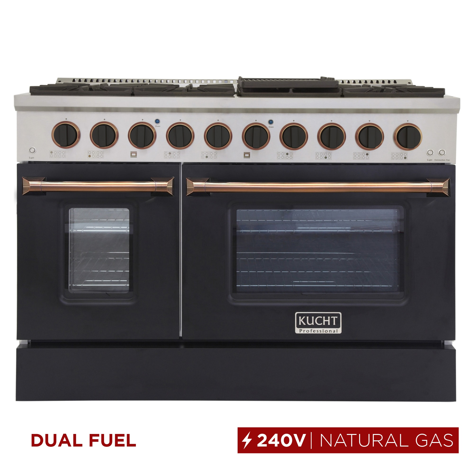 Kucht 46-in 4.2-cu ft / 2.5-cu ft Convection Oven Freestanding Double ...