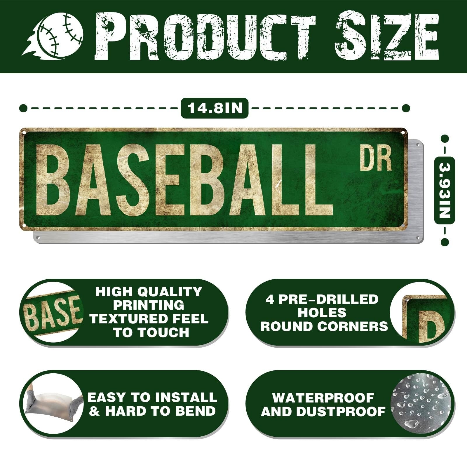 Phewnyzo Baseball Wall Art for Boys 8 to 12 Sports Bedroom Decor Teen ...