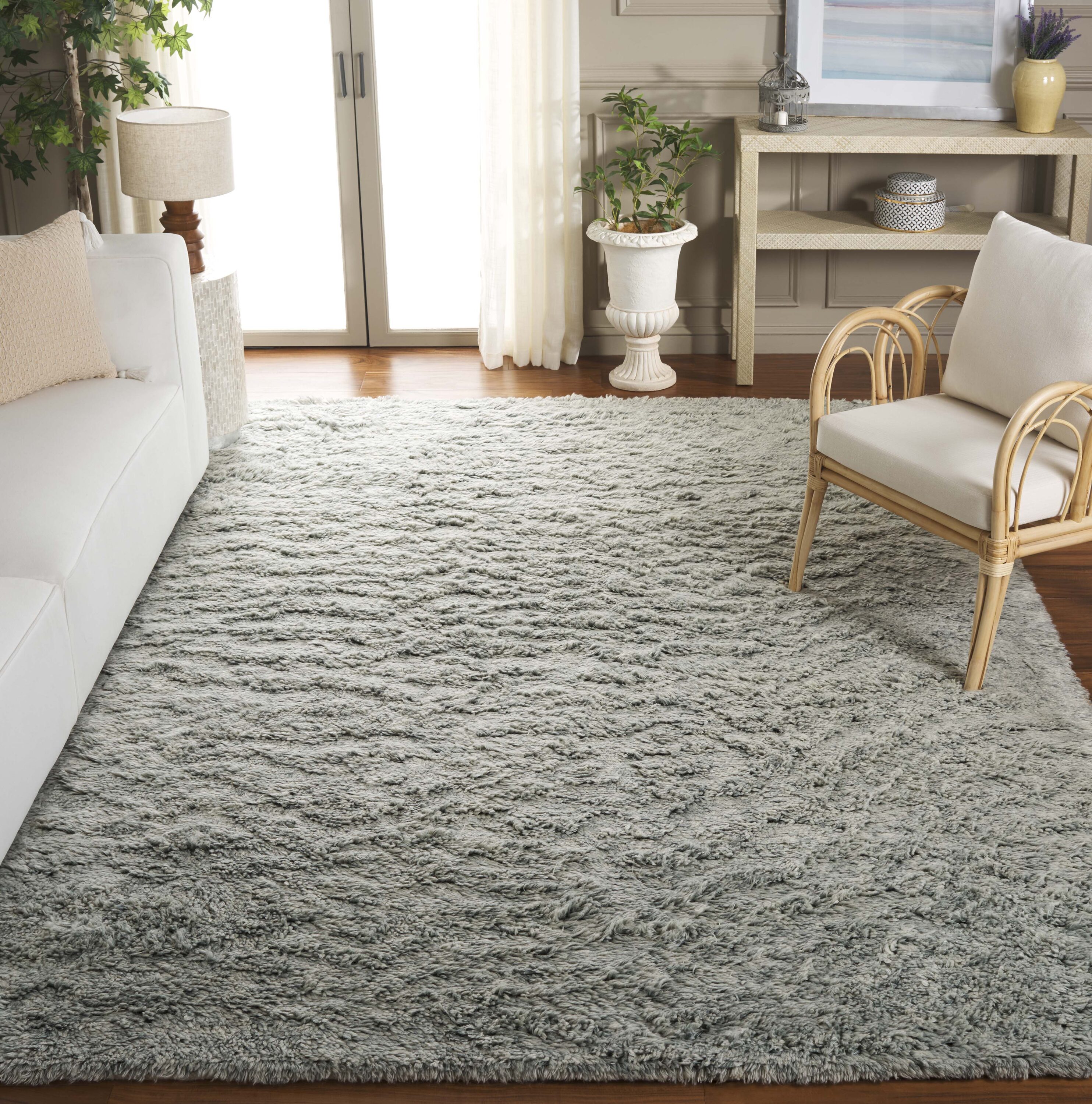 Safavieh Casablanca 499 Teal Shag/Flokati 8ft x 10ft Large Rectangle ...