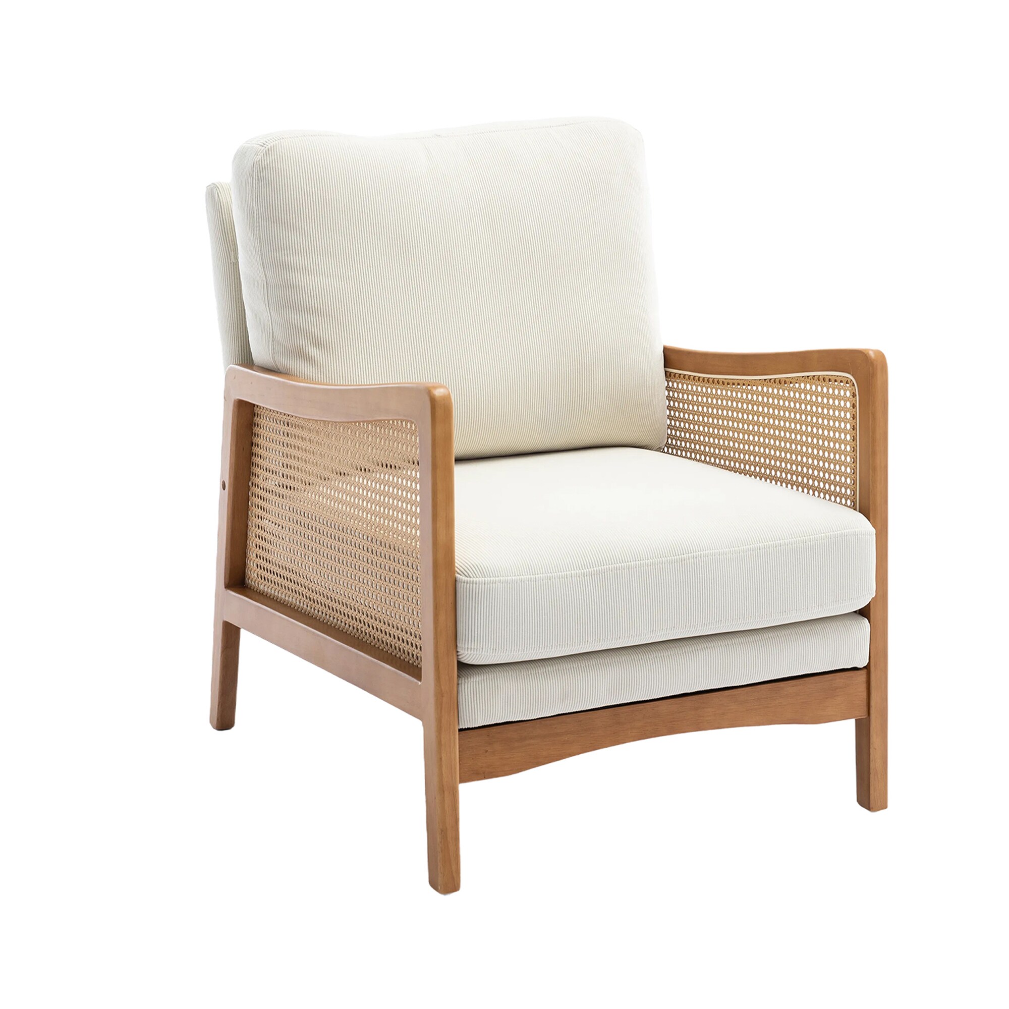 Mondawe Modern Beige Velvet Accent Chair at Lowes.com
