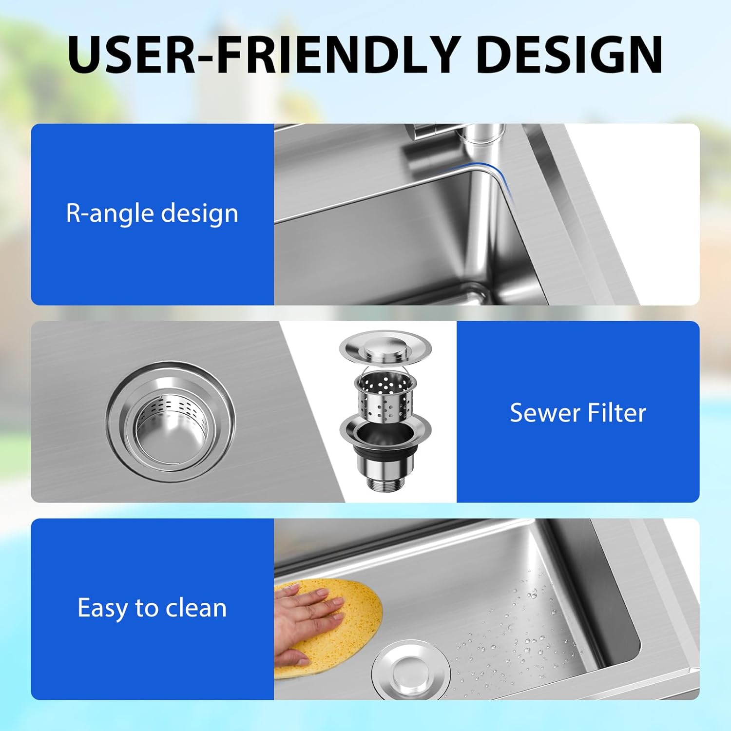 Garvee Commercial Stainless Steel Utility Basin 47x20x37 Inch ...