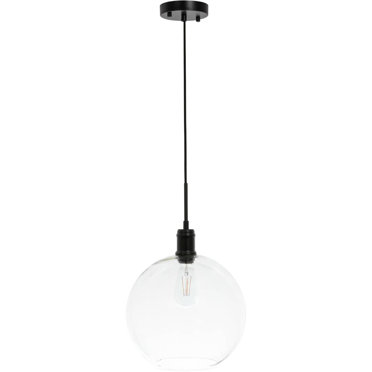 Elegant Lighting Living District LD6207BK Emett 1 Light 125 inch Black ...