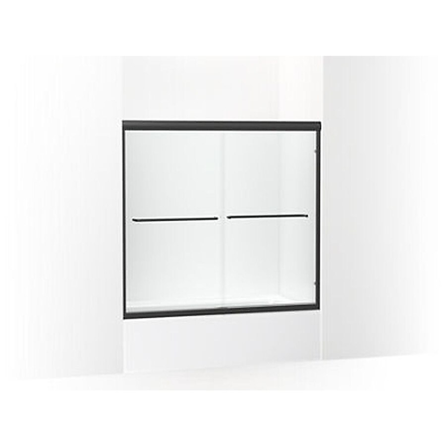Sterling Finesse Matte Black 54 In To 59 In W X 5519 In H Frameless Sliding Bathtub Door 5425