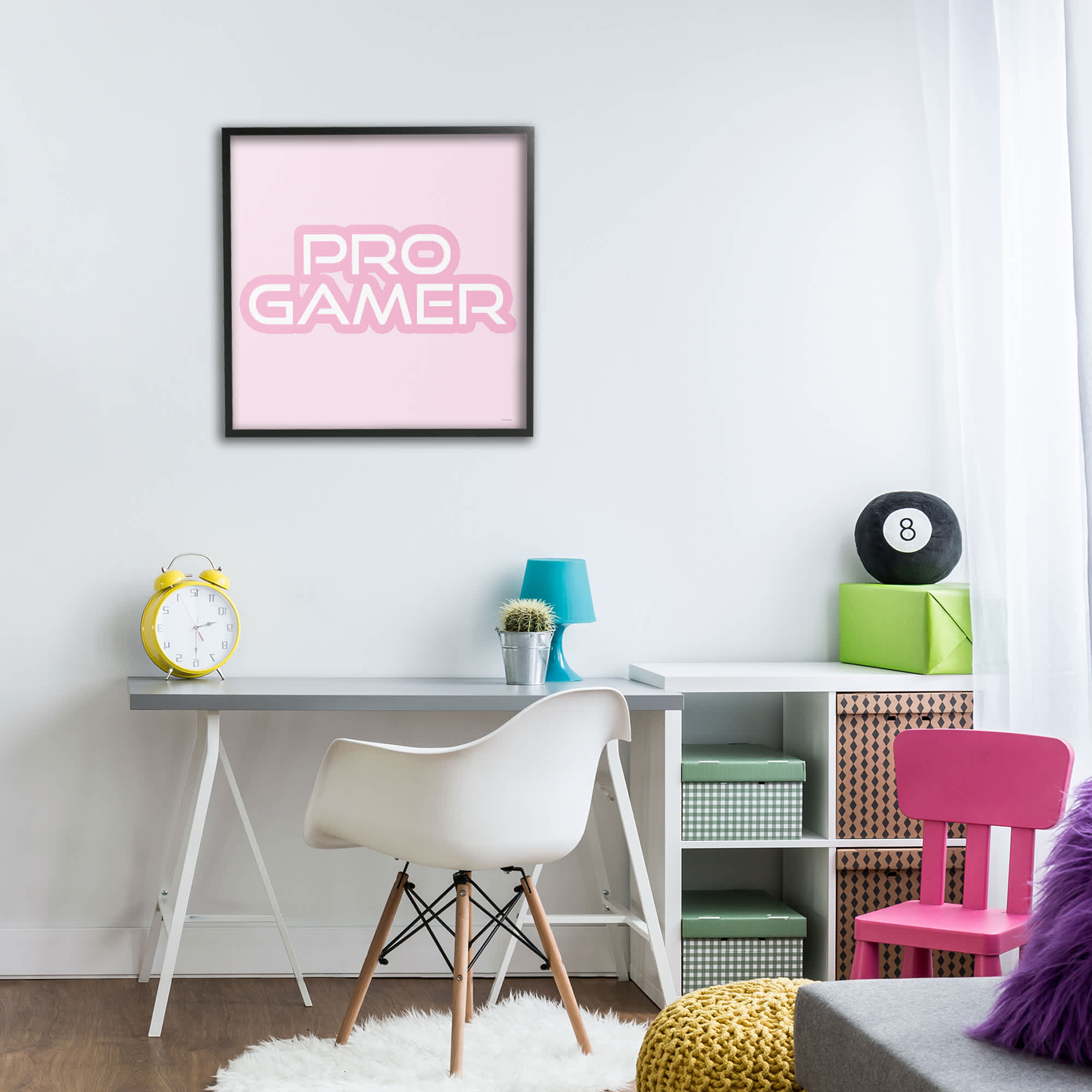 Stupell Industries Pastel Pink Pro Gamer Black Framed Giclee Art By ...