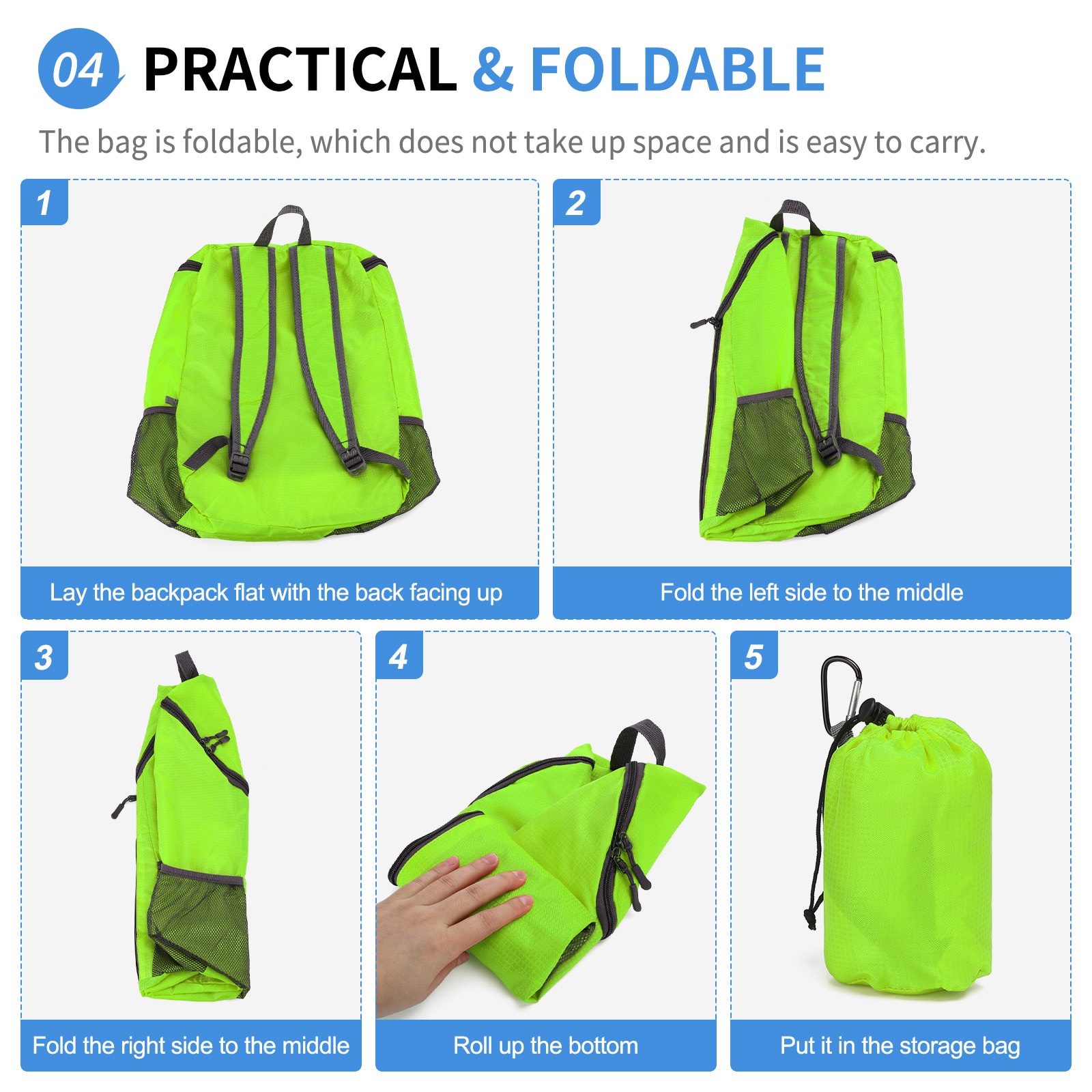 Unique Bargains Hiking Backpack 20L Packable Daypack for Men Women ...