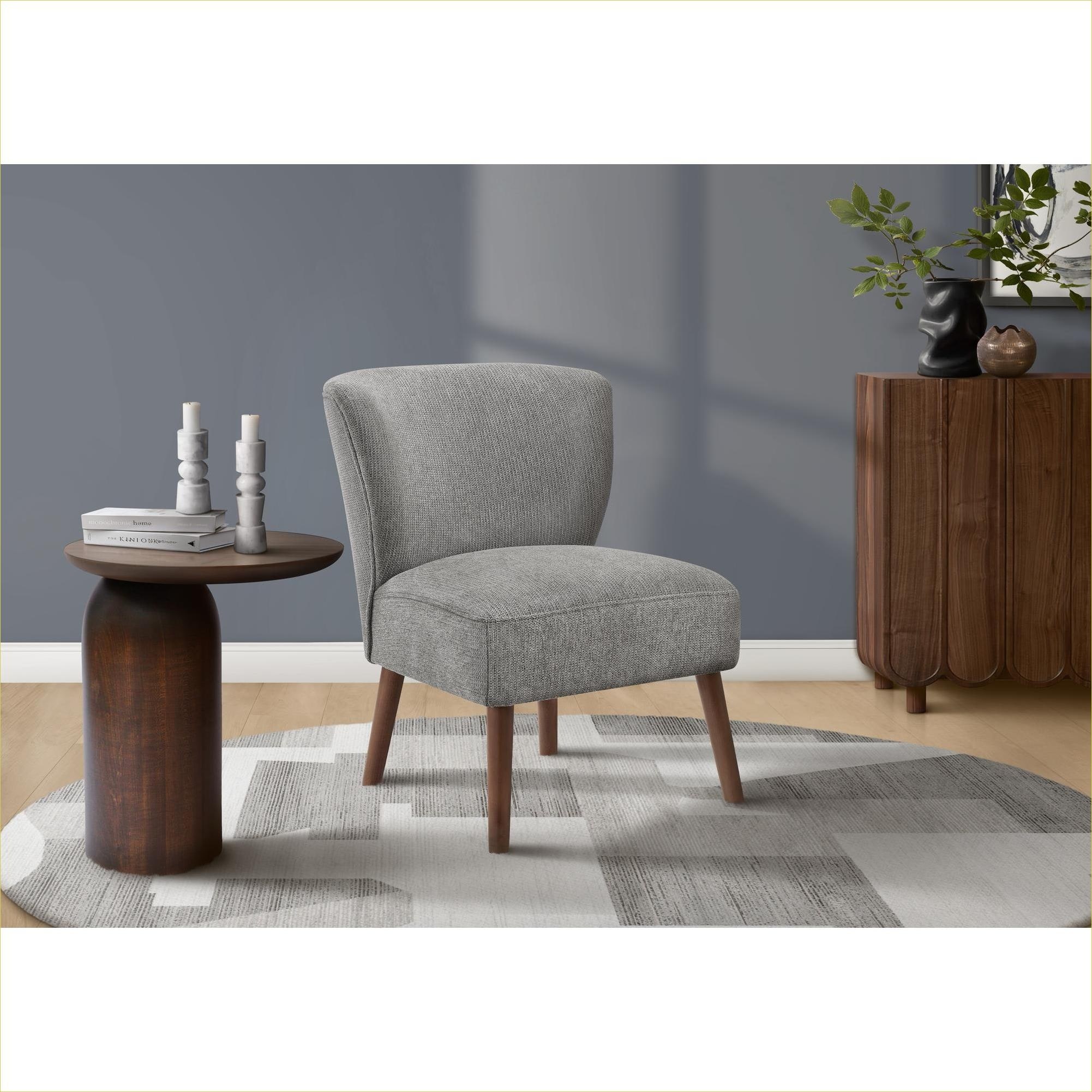 Watnature Single Seat 33 Inch Mid-Century Accent Chair Soft Gray ...