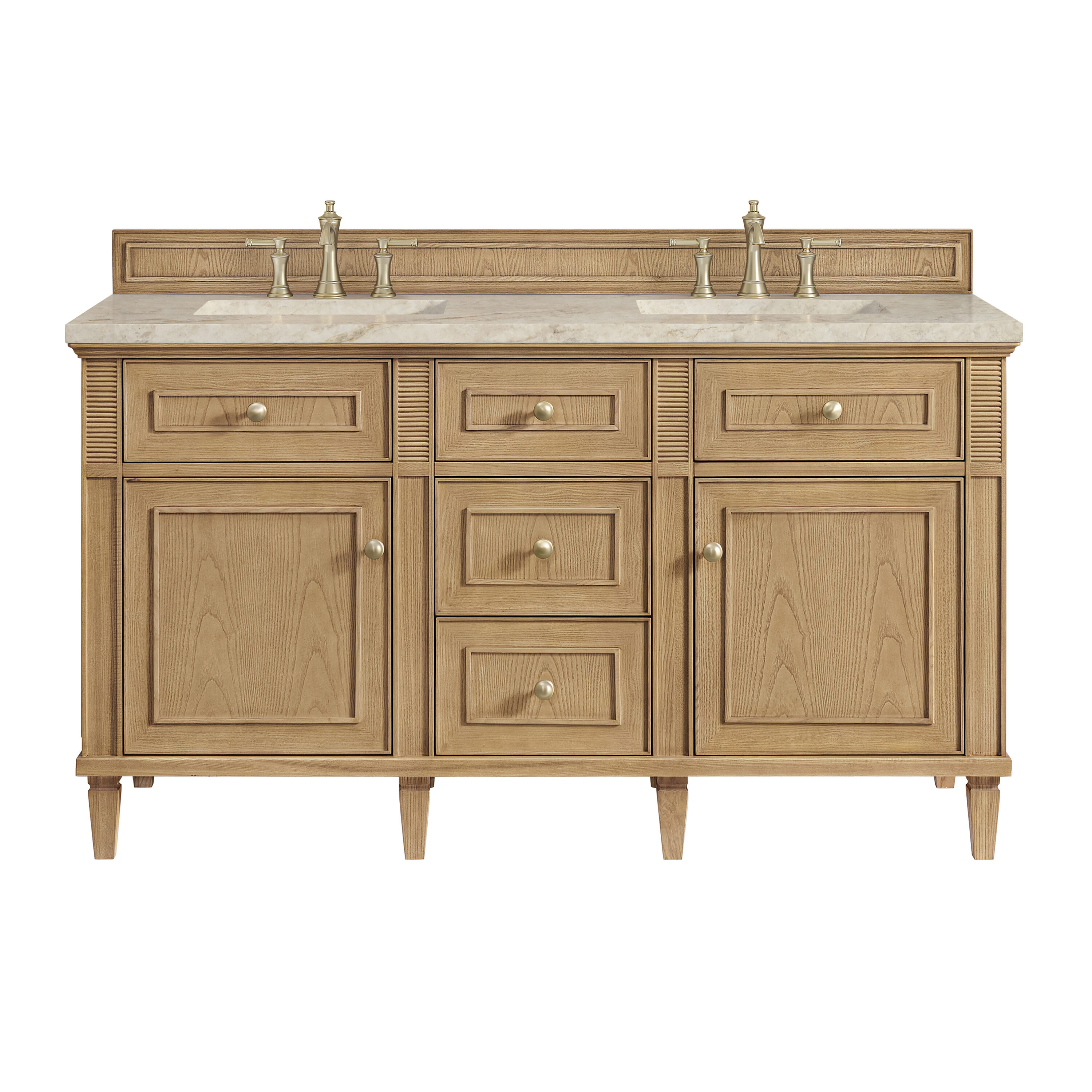 James Martin Vanities Lorelai 60-in Light Natural Oak Undermount Double ...