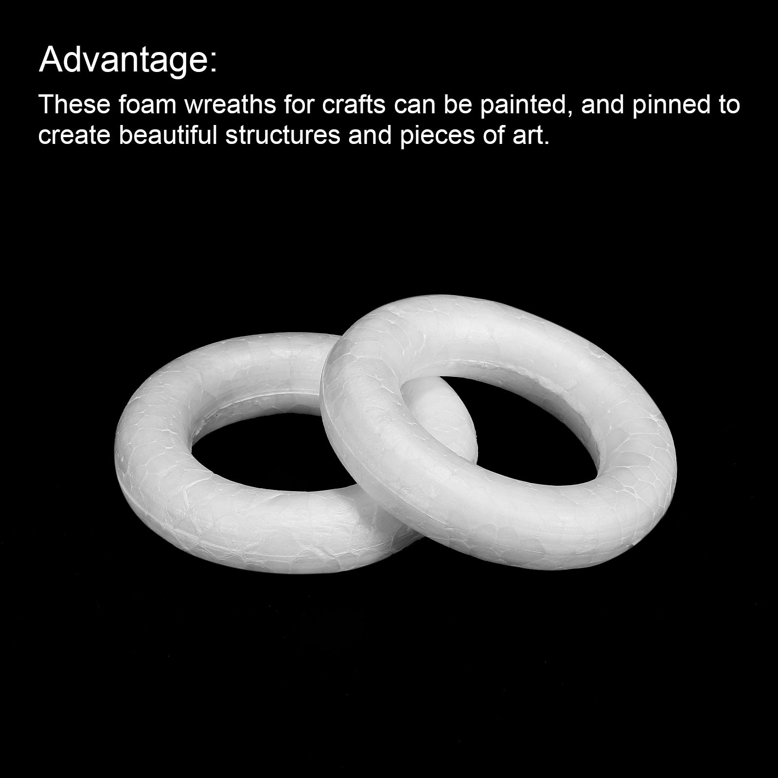 Unique Bargains 1.1inch Foam Wreath Forms Round Craft Rings for DIY Art ...