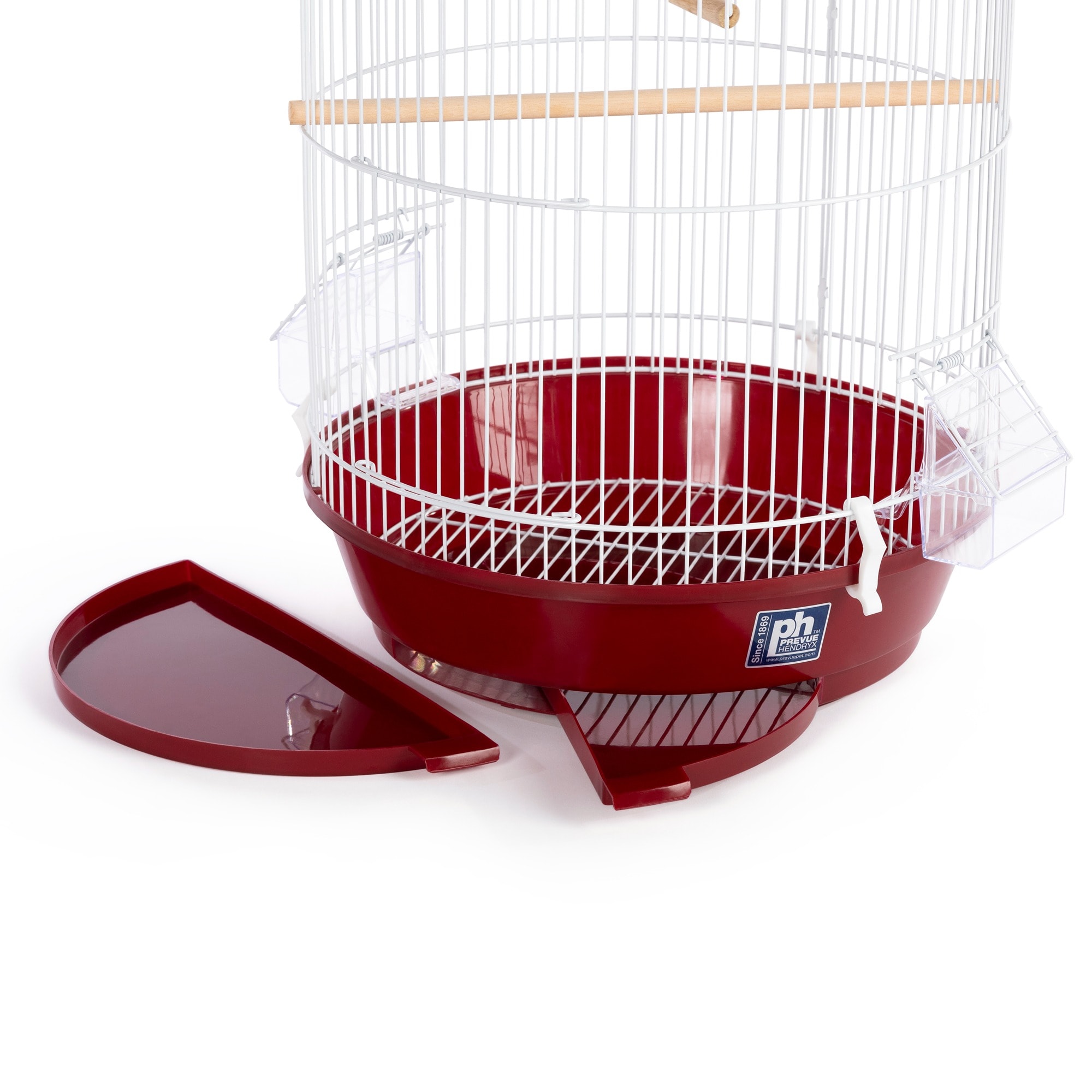 Prevue 1 -Count White powder-coated mesh /Red Base Protective cage in ...