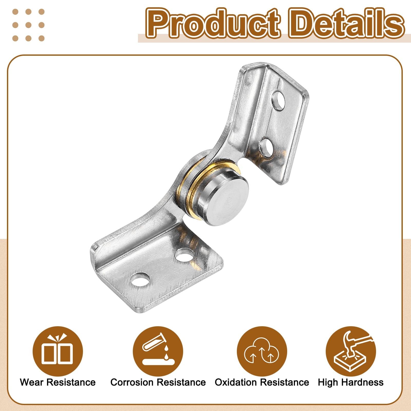 Unique Bargains 2Sets 1 N.M Torque Shaft Hinges 304 Stainless Steel ...