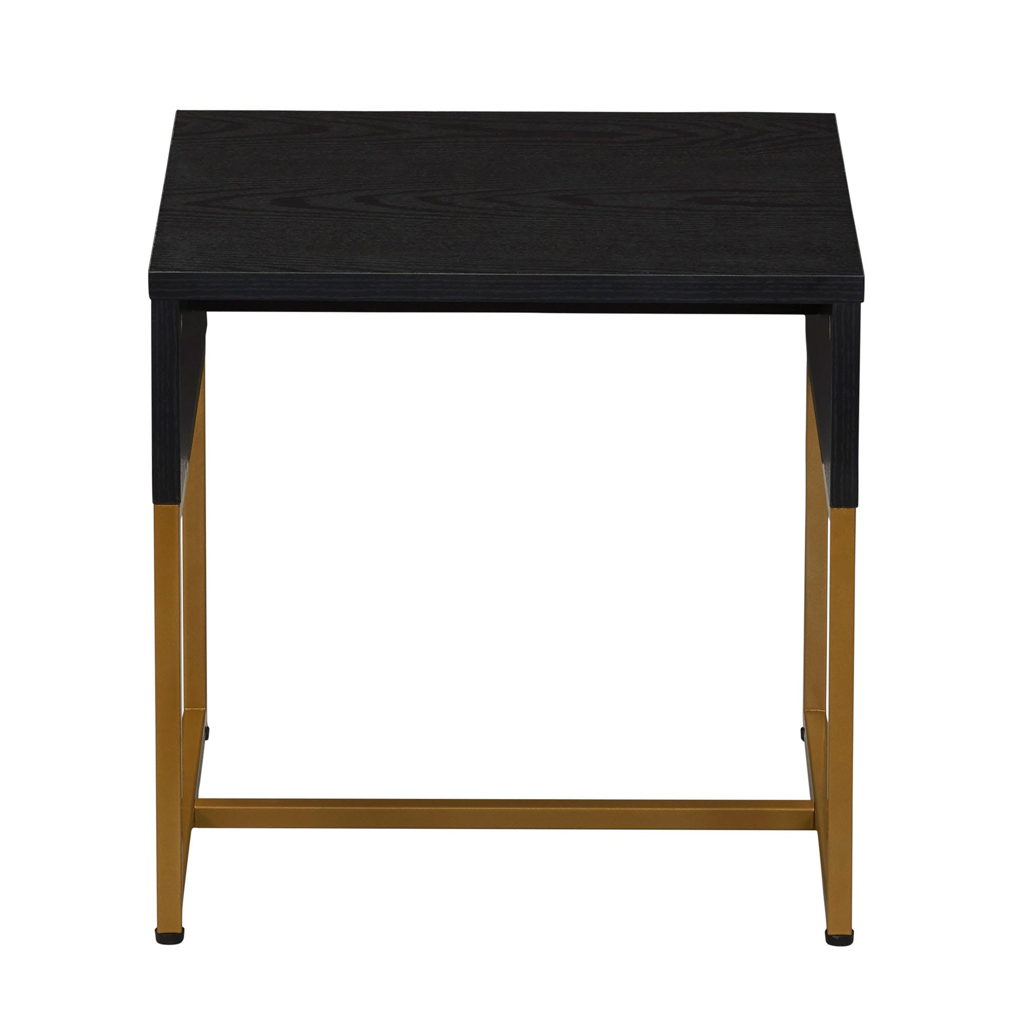 Household Essentials Wrap Square Side End Table Black Oak Wood Grain ...