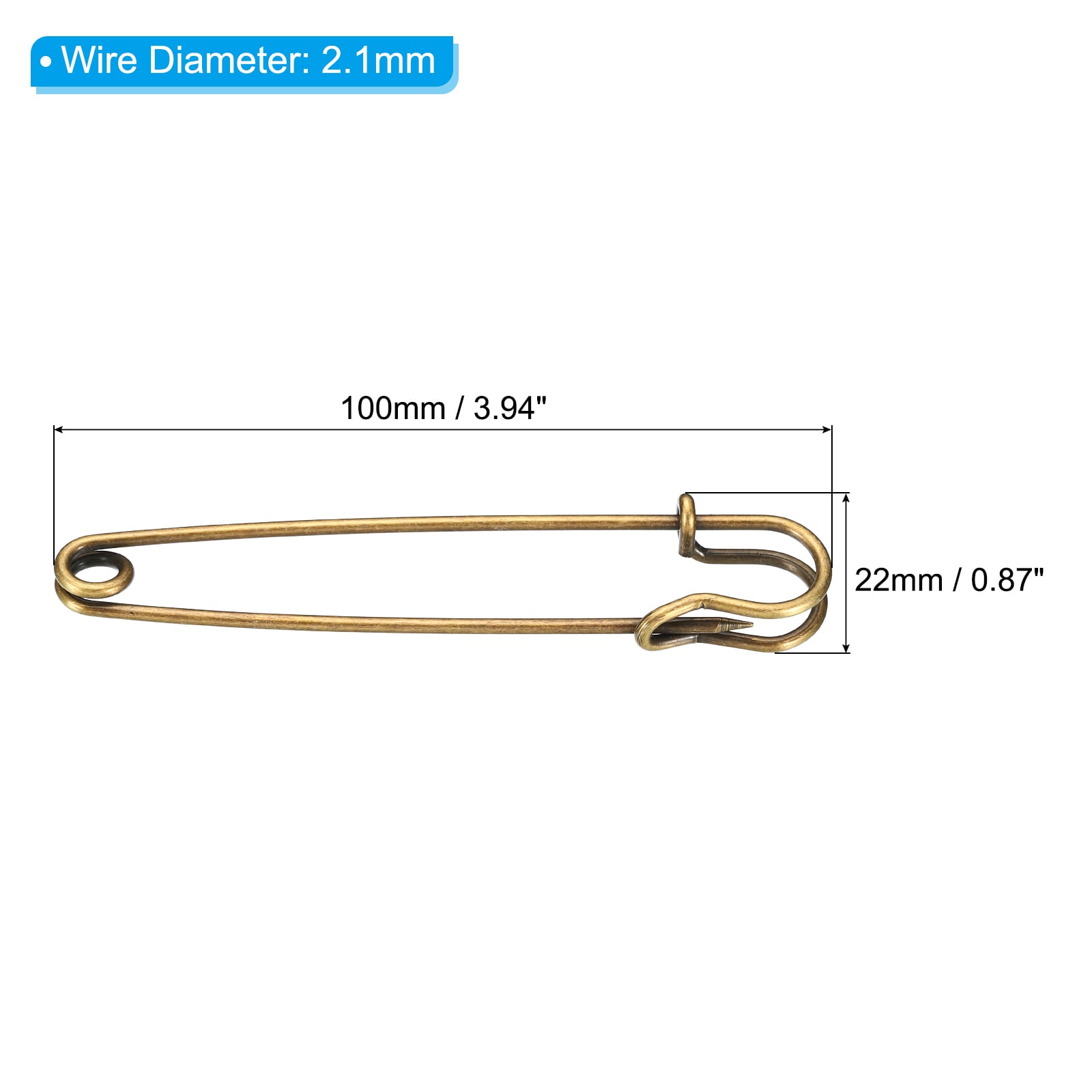 Unique Bargains Safety Pins 3.94 Inch Large Metal Sewing Pins for ...
