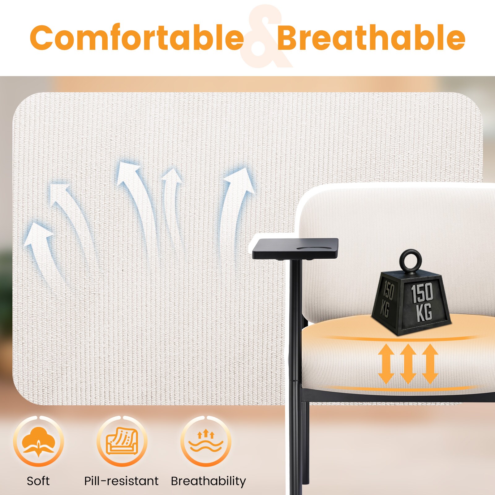 GTPLAYER Accent Leisure Chair with 180 Degree Rotating Small Table ...