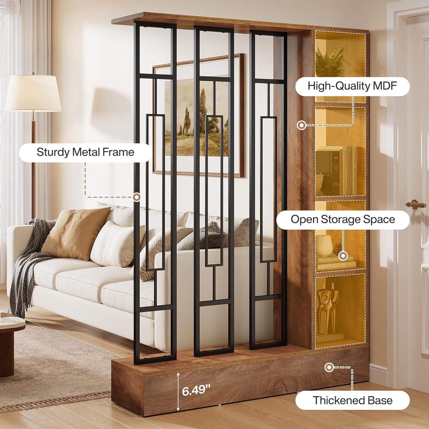 Tribesigns 70.9 inches Modern Freestanding Room Divider with Display ...