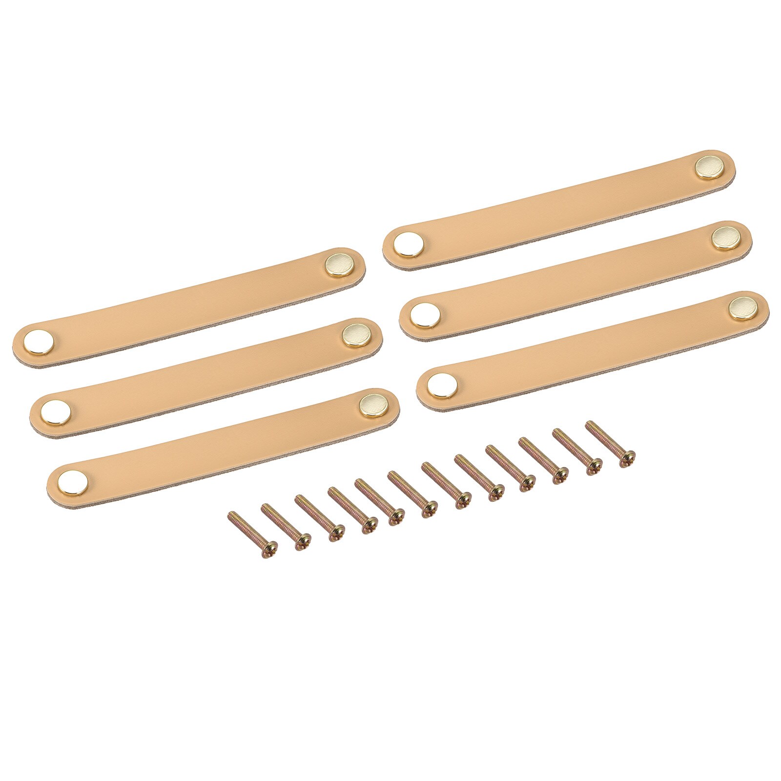 Unique Bargains Leather Drawer Pulls 170x25mm 6Pcs Surface Leather ...