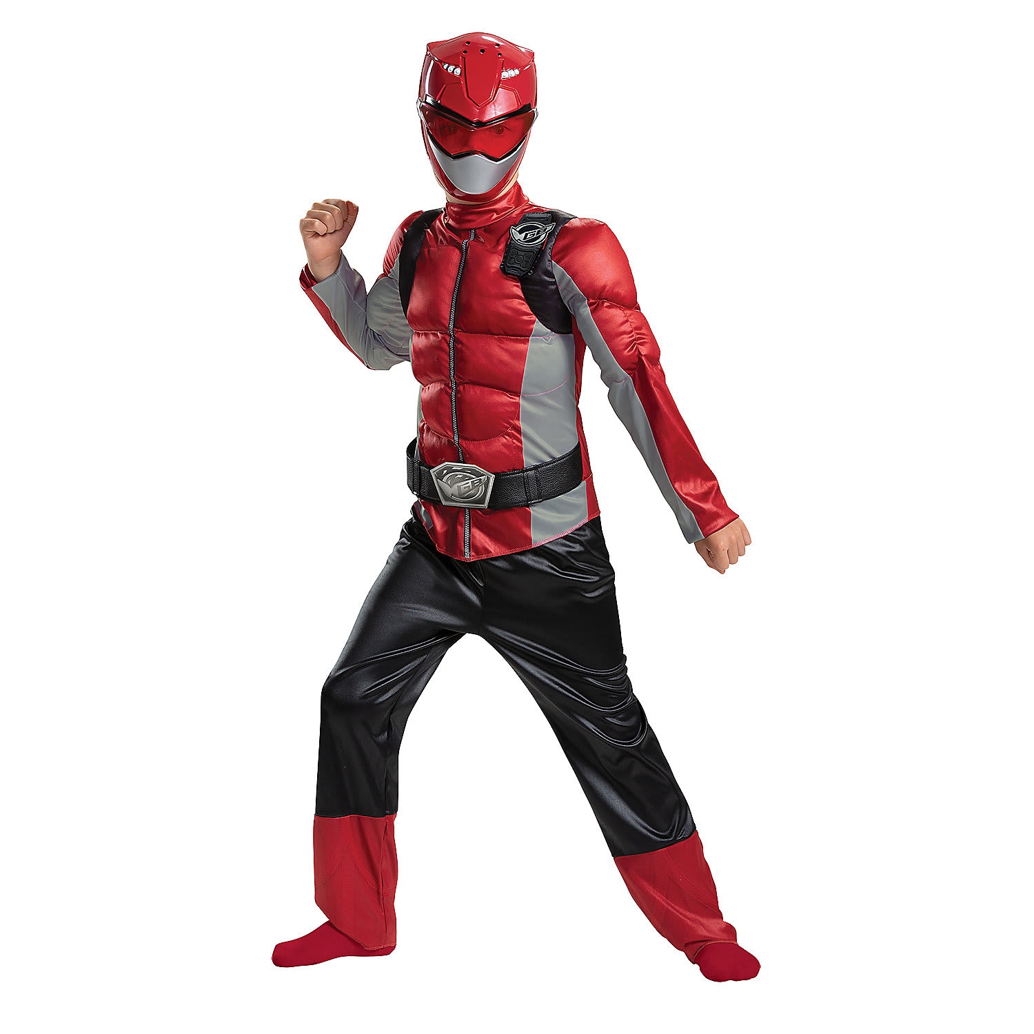 Disguise Kids Muscle Power Rangers Beast Morphers Red Ranger Jumpsuit ...