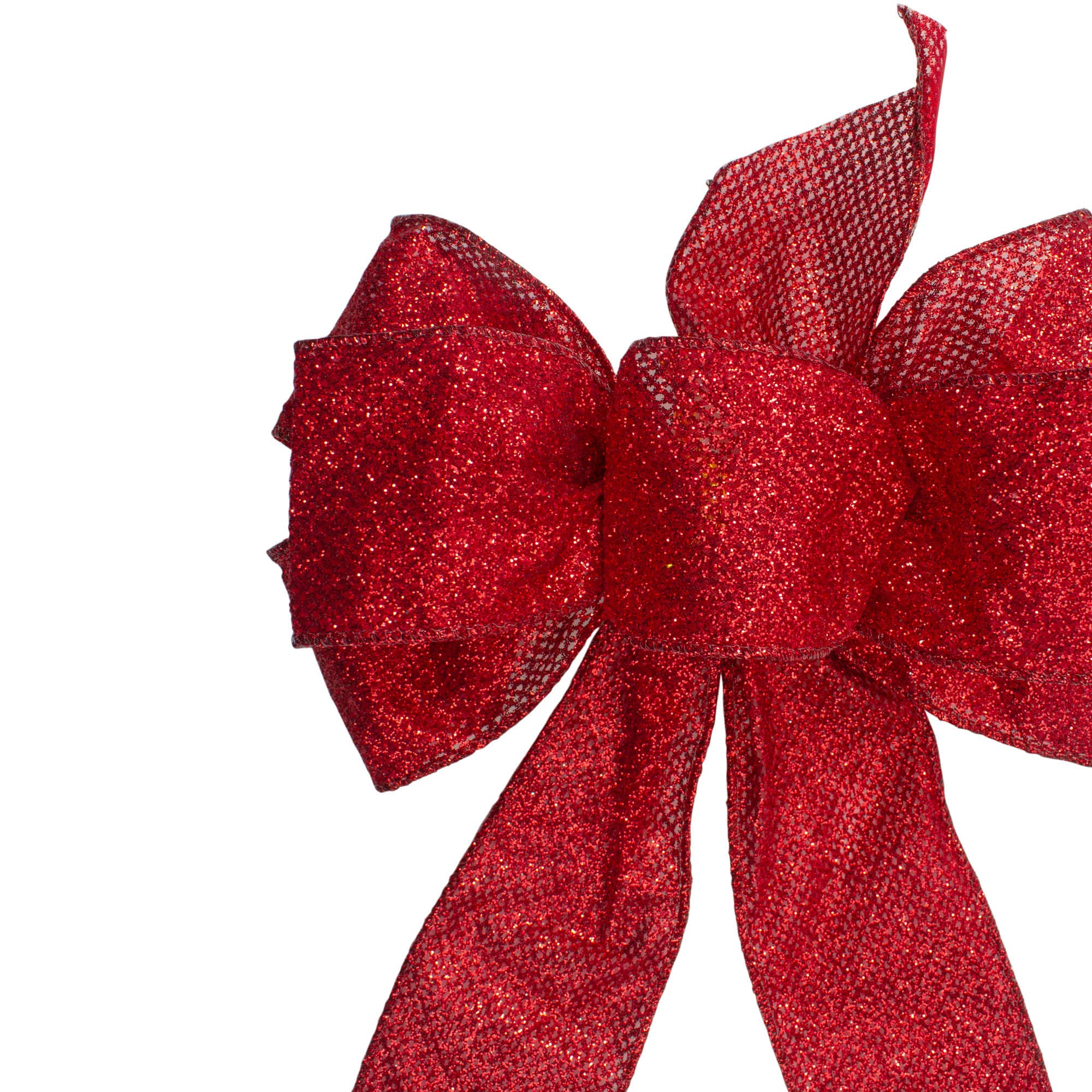 Northlight Glittered 6-Loop Christmas Bow Decoration - 9 inch x 14 inch ...