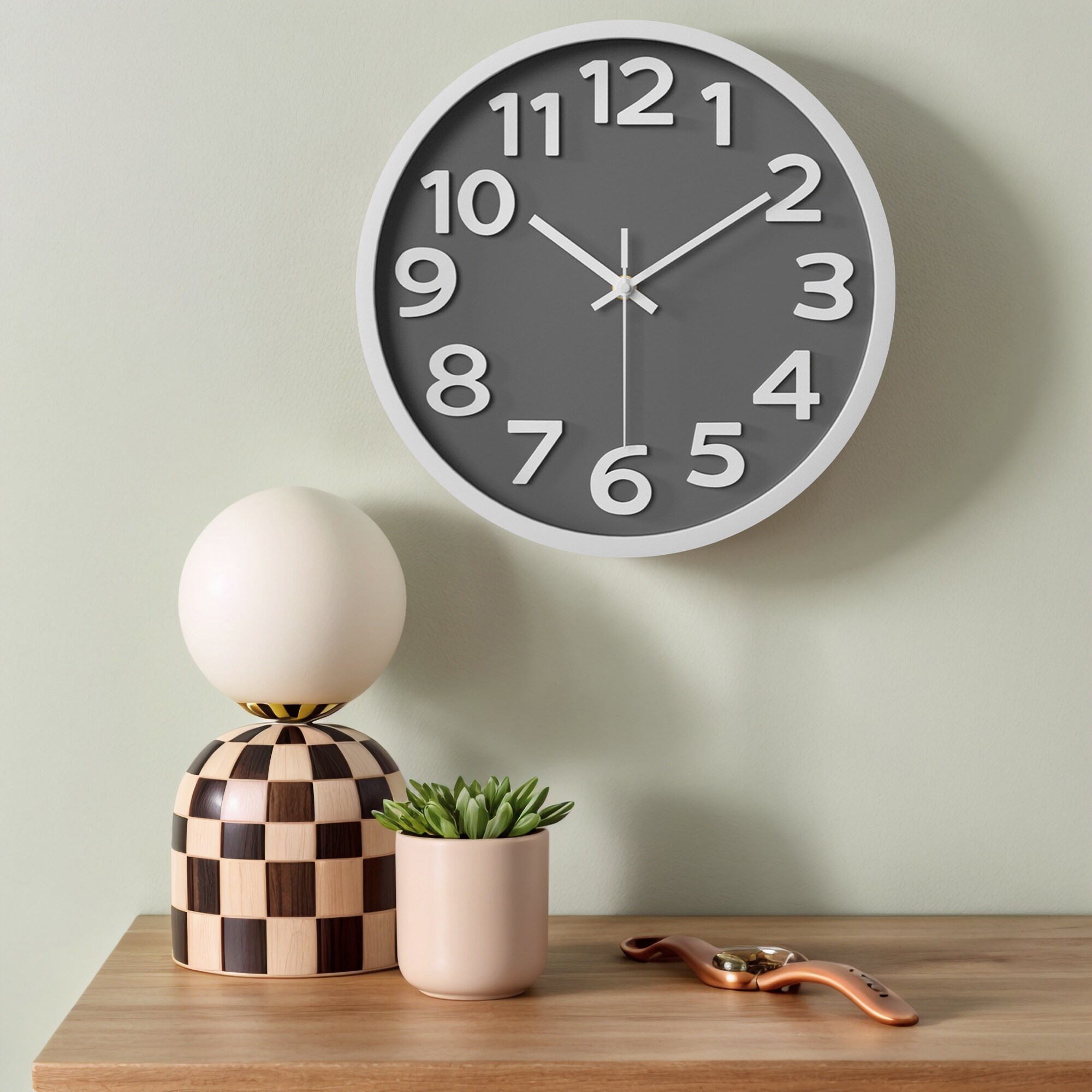 Unique Bargains Wall Clock Silent Non-Ticking Modern Clocks Battery ...