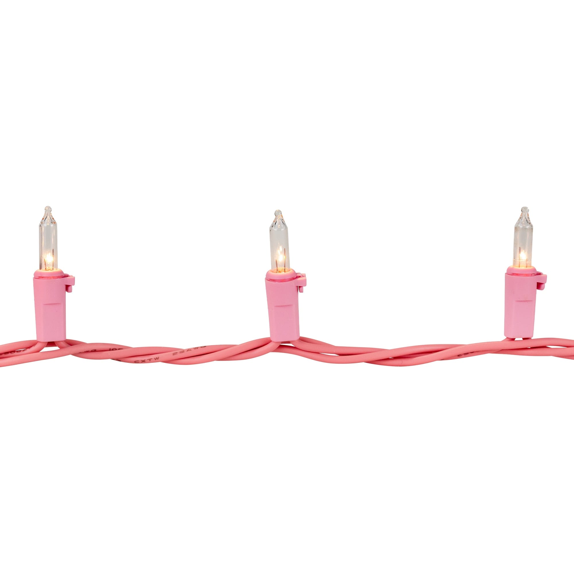 Northlight 100-Count Clear Mini Christmas Light Set - 20.25 feet Pink ...