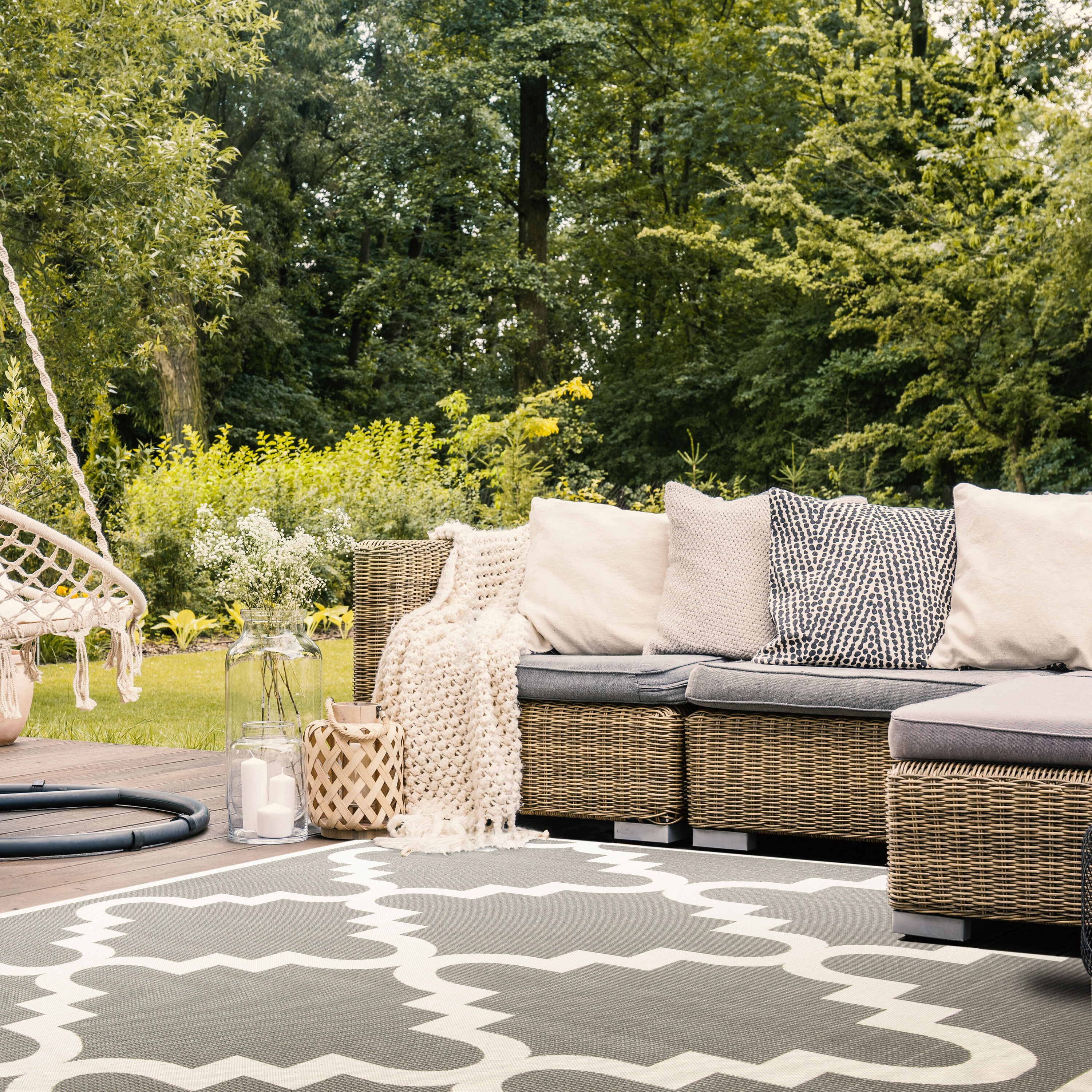 Safavieh Cy6017-246 Ashton Outdoor Anthracite/Beige 9in x 12in-6ft Rug ...