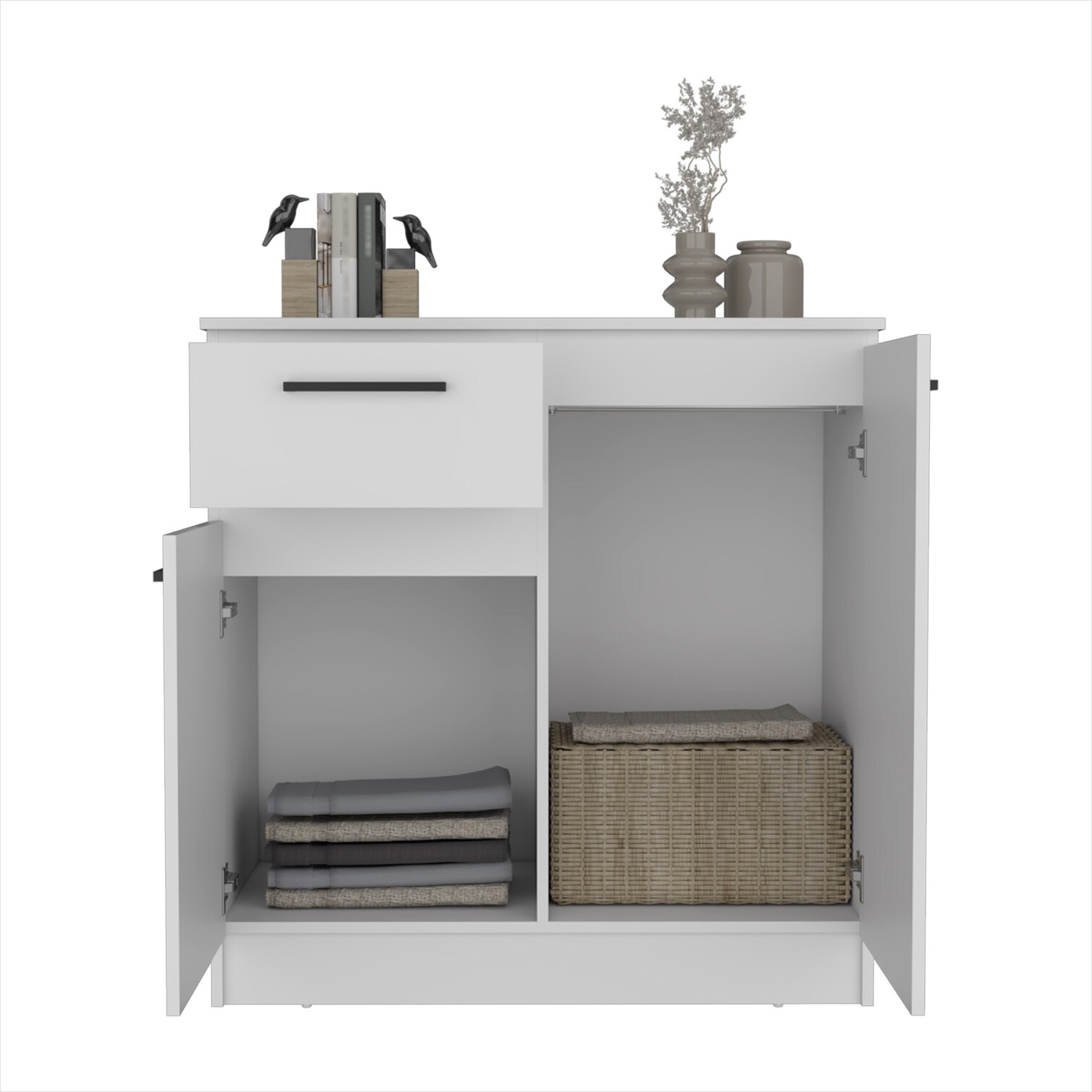 SUNCREAT Sleek Combo Dresser with Dual Cabinets and Drawer in Soft ...