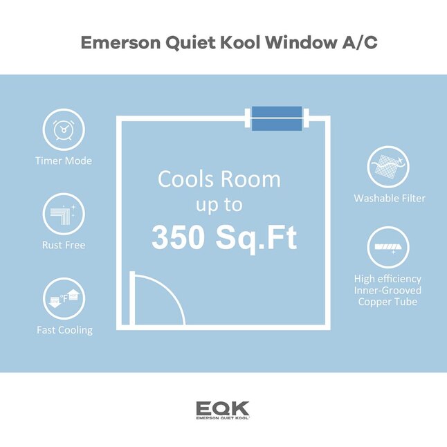 Emerson Quiet Kool 350-sq ft Window Air Conditioner with Remote (115 ... Emerson Quiet Kool 350-sq ft Window Air Conditioner with Remote (115 ...