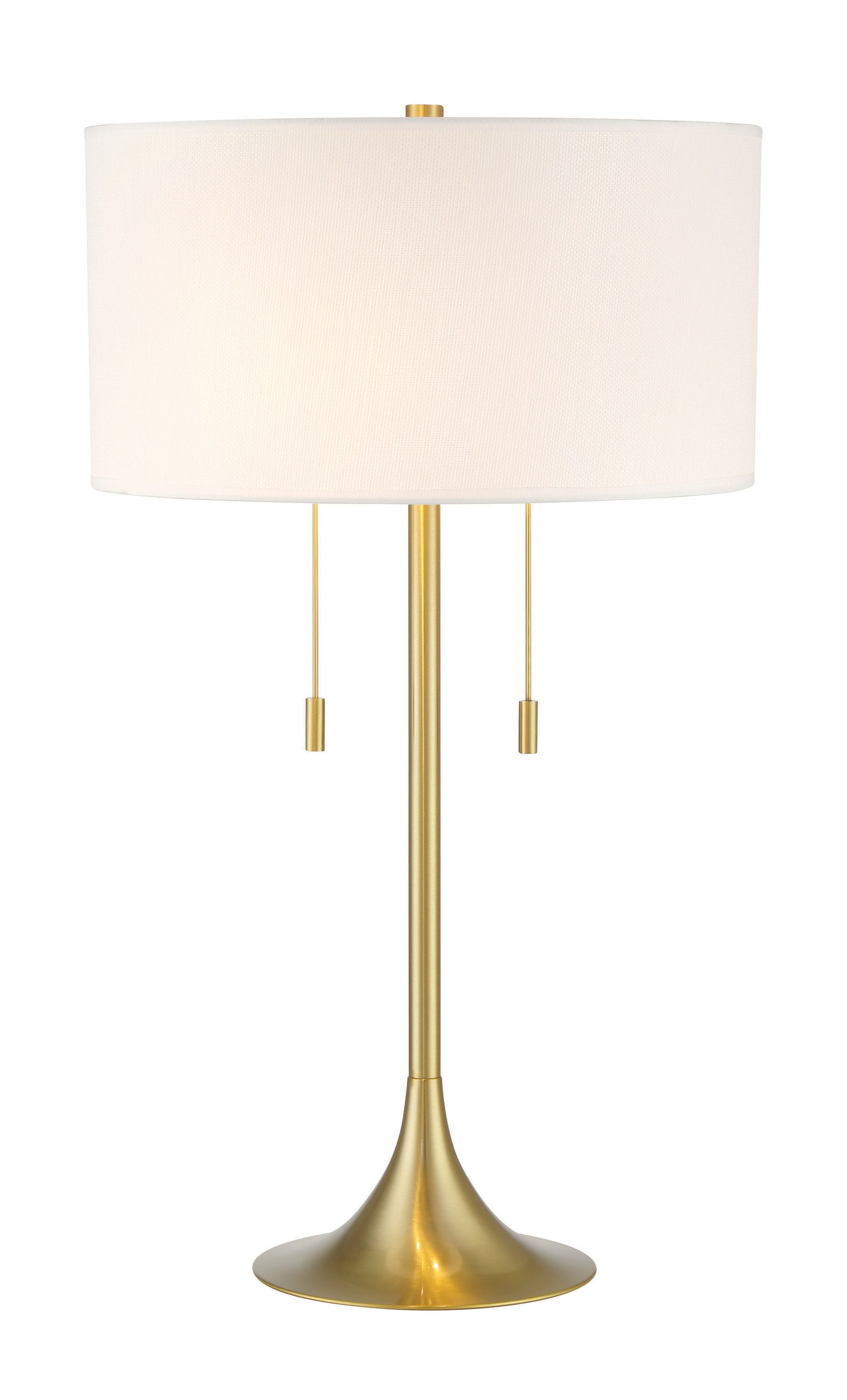 Craftmade Neely 30-in Satin Brass Pull-chain Table Lamp with Fabric ...