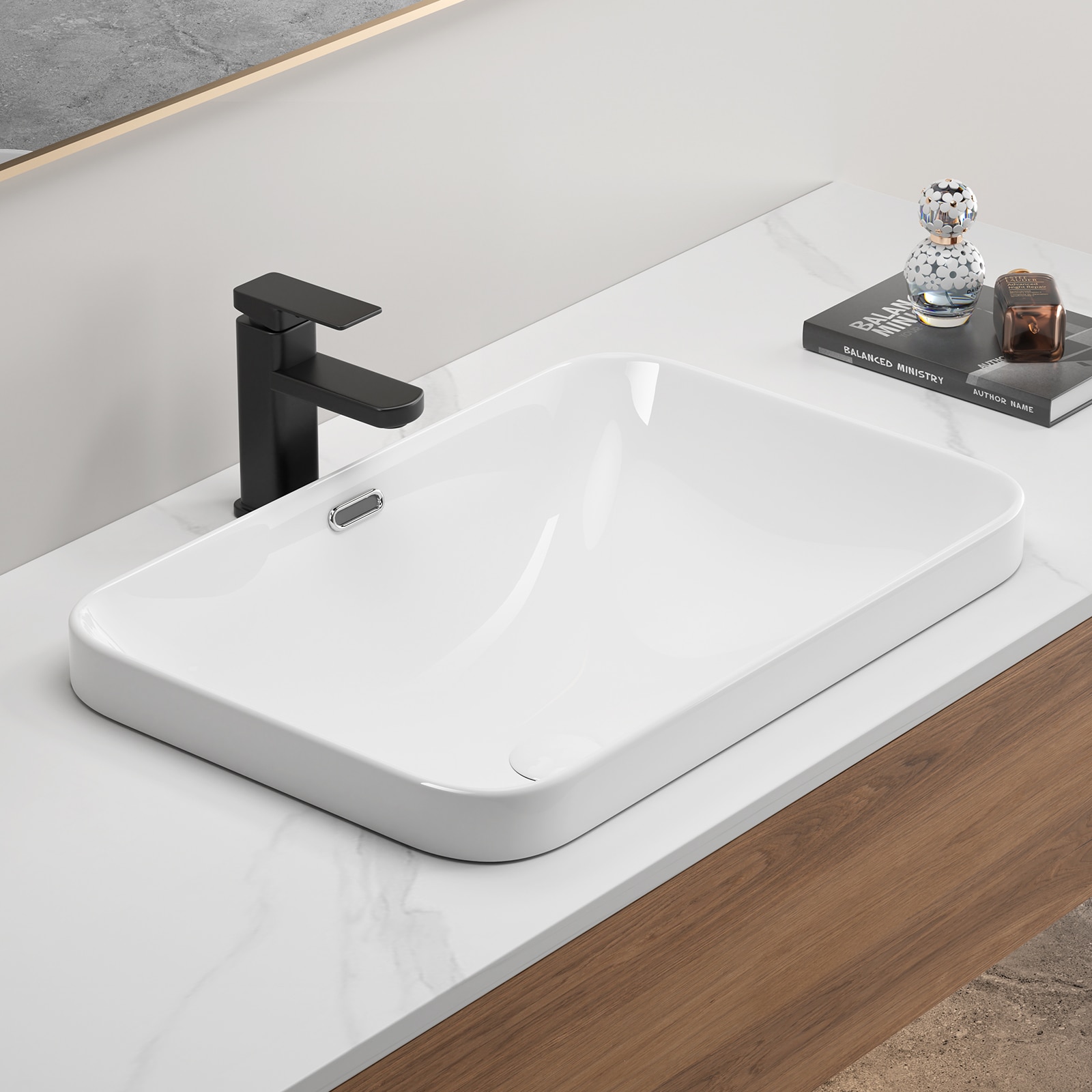 Tinyhomie Ceramic Undermount Bathroom Sink White Porcelain Seamless ...