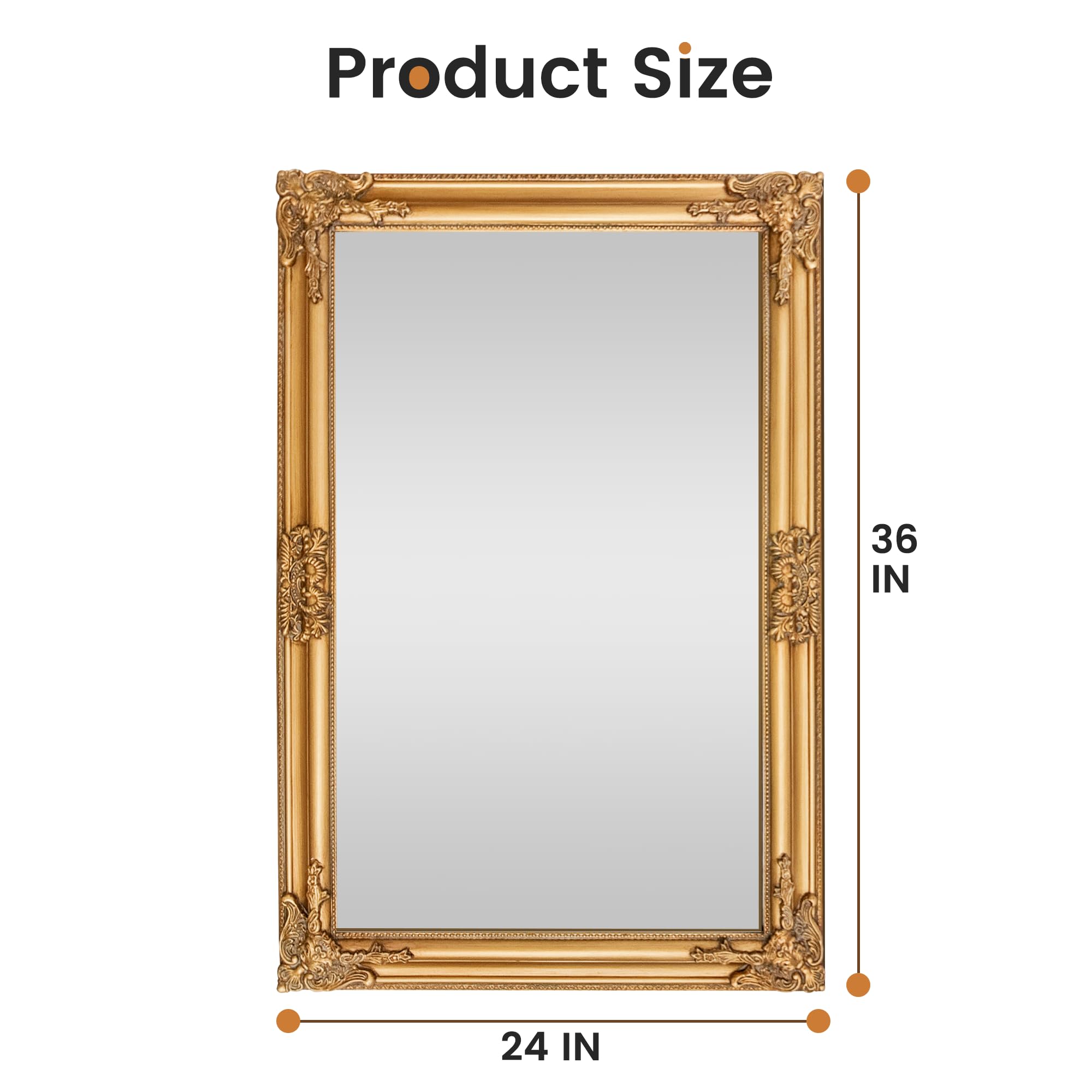 Fanbulous Vintage Baroque Wall Mirror Antique Ornate Frame Decorative ...