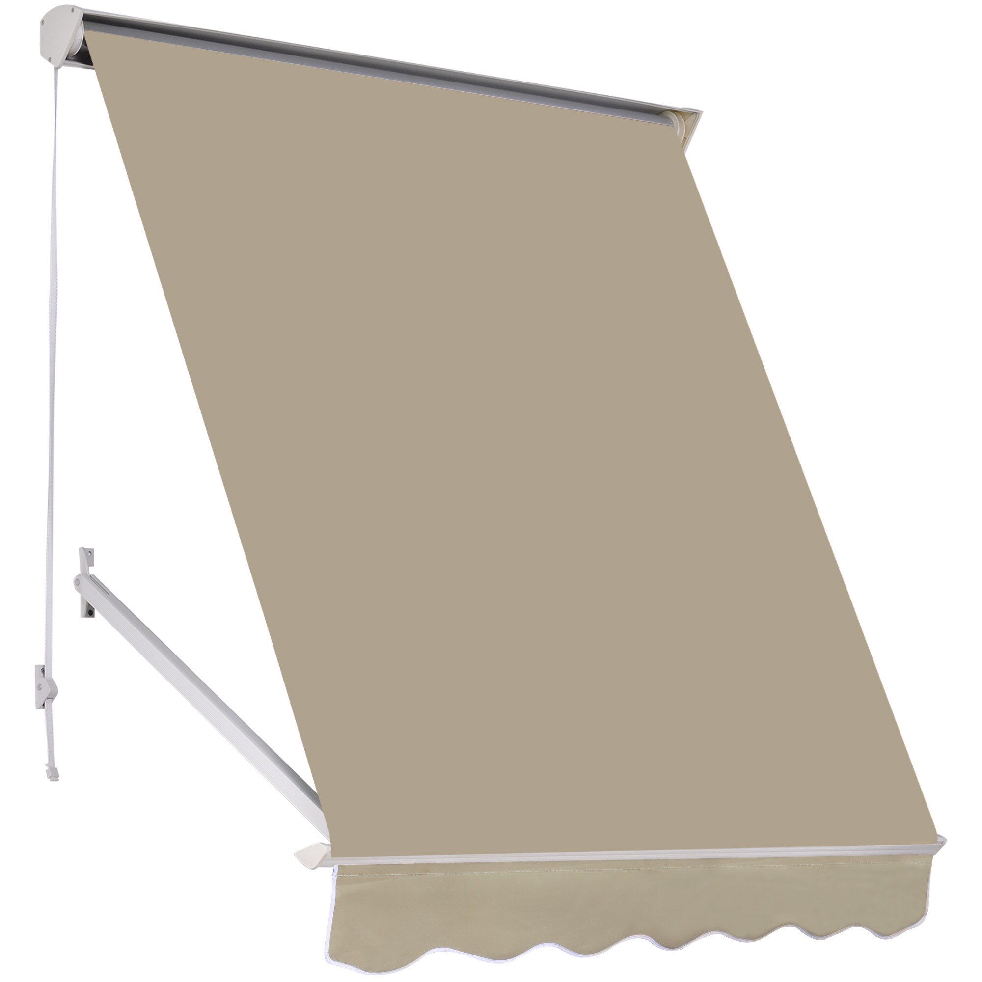 LUXEYARD 6FT Drop Arm Manual Retractable Window Awning Sun Shade ...