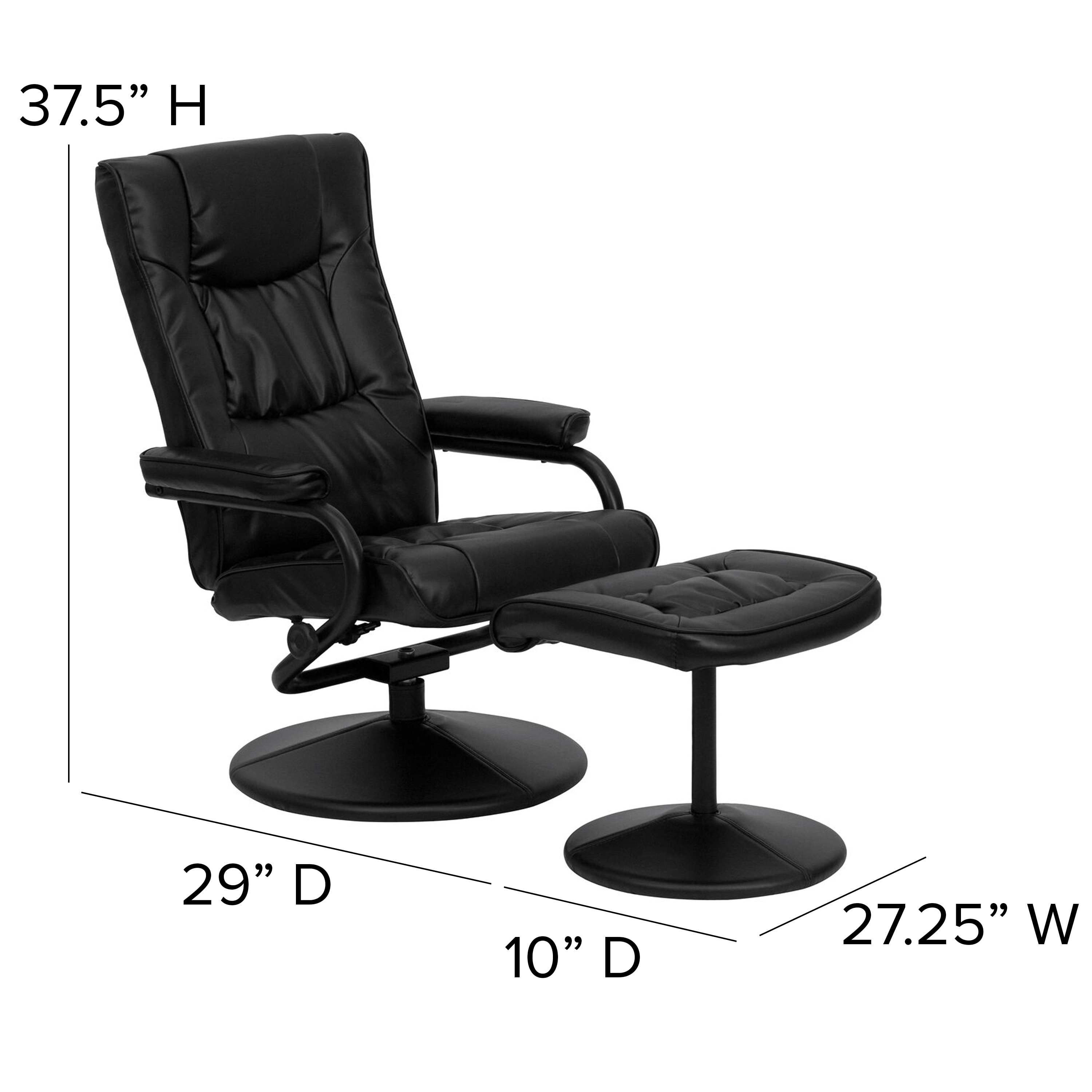 Leather recliner and ottoman set store