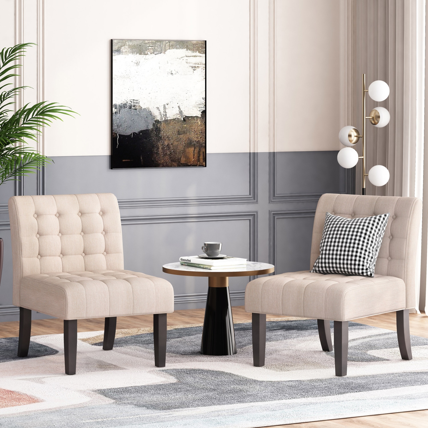 Streamdale Furniture Streamdale Classic Accent Chair Set with Button ...