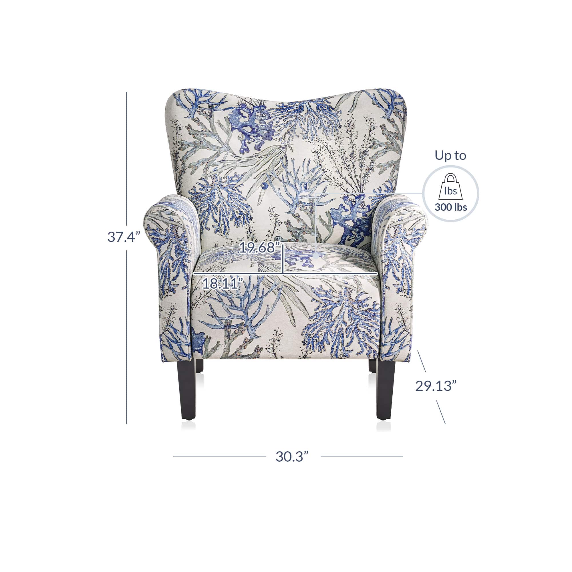 Belleze Modern Accent Chair High Back Linen Armchair Wingback Side ...