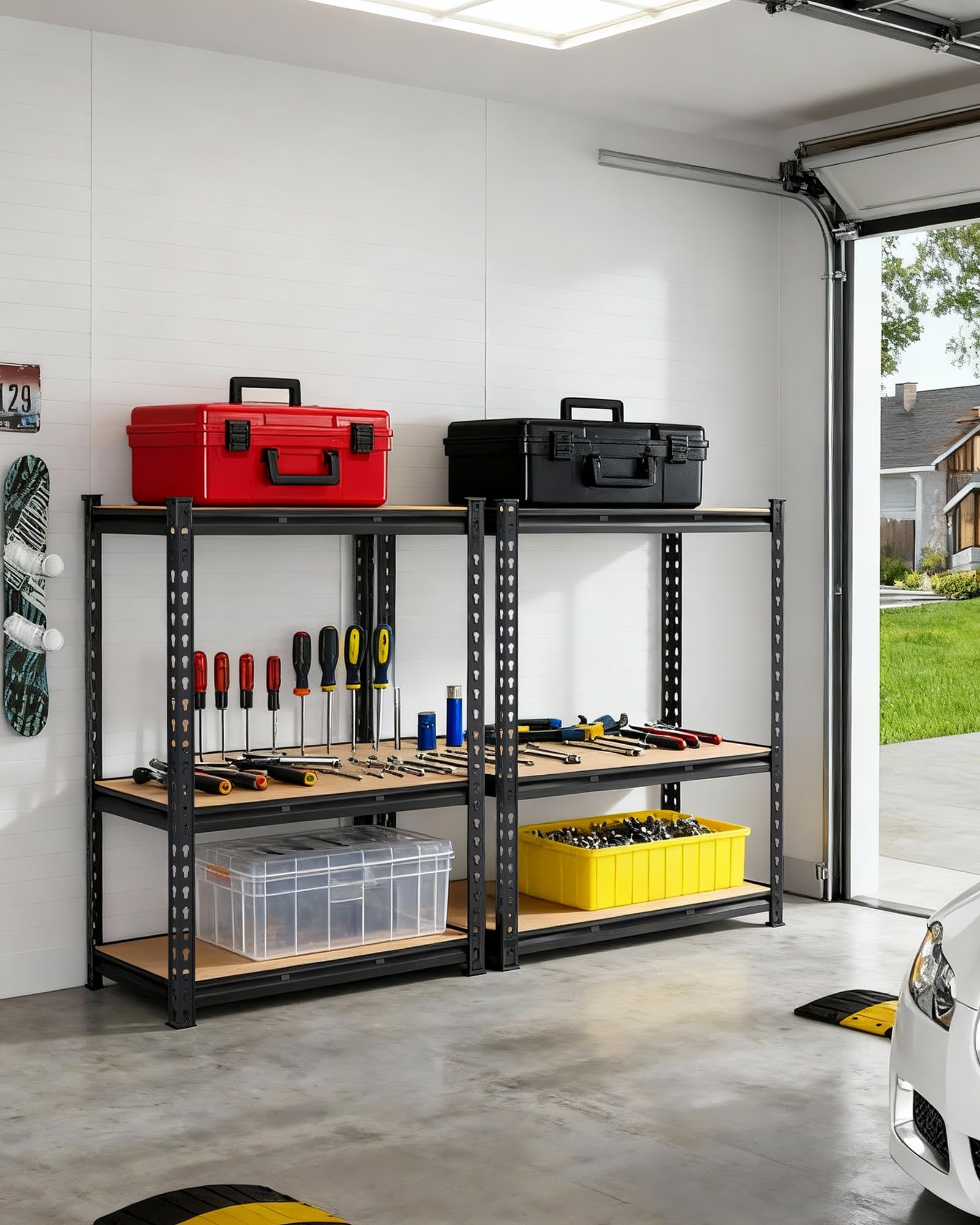 IdealHouse 60x18x36 Heavy Duty Garage Storage Shelves 3 Tier Adjustable ...