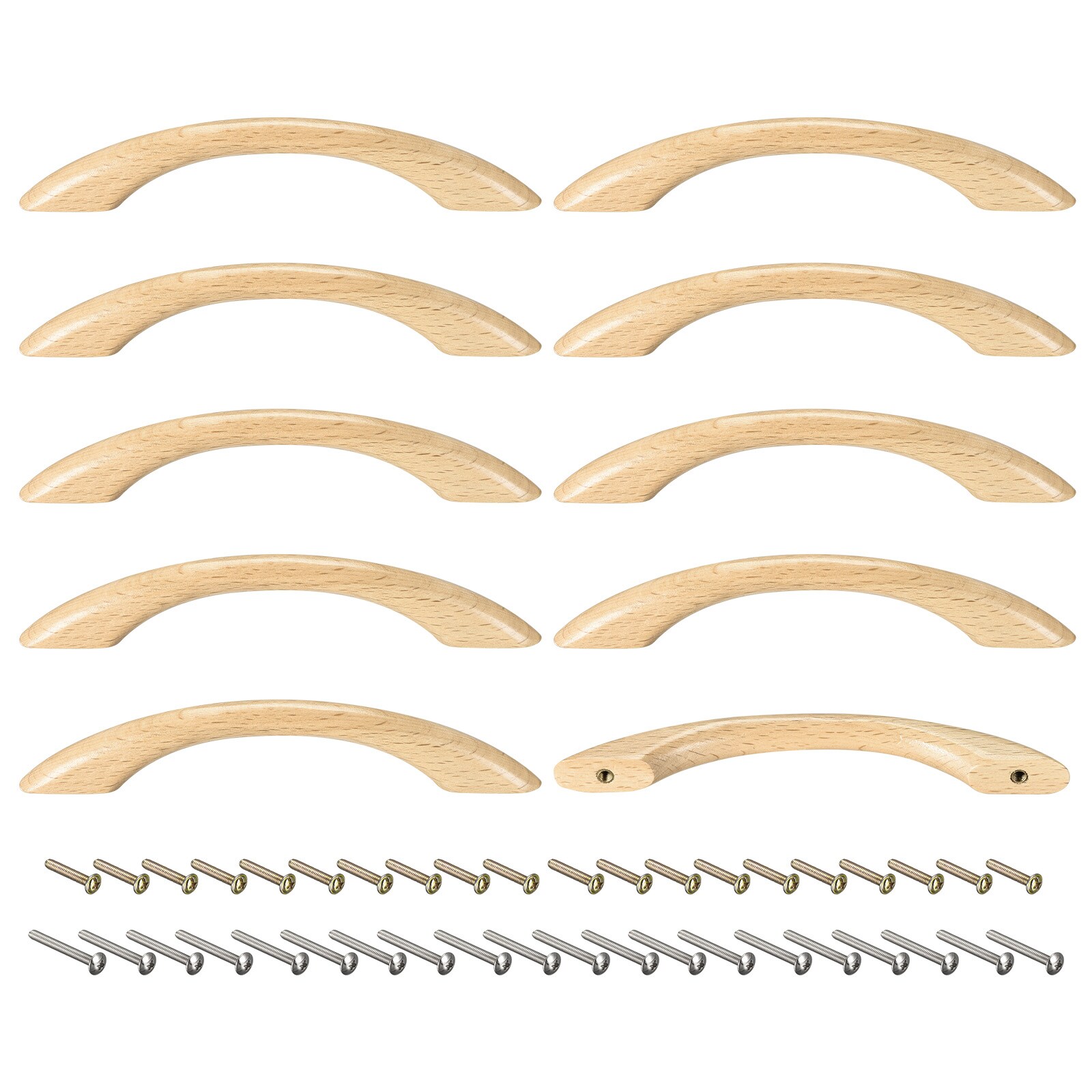 Unique Bargains Wood Pull Handles 10pcs 116mm/4.57inch Hole Distance ...